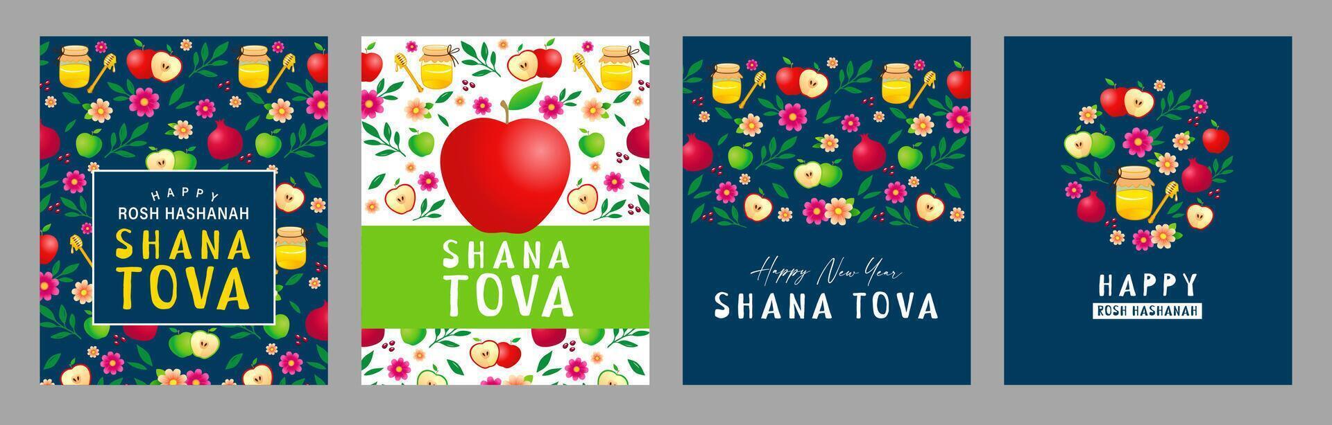 Happy Rosh Hashanah Shana Tova Greeting Cards 71174658 Vector Art at Vecteezy