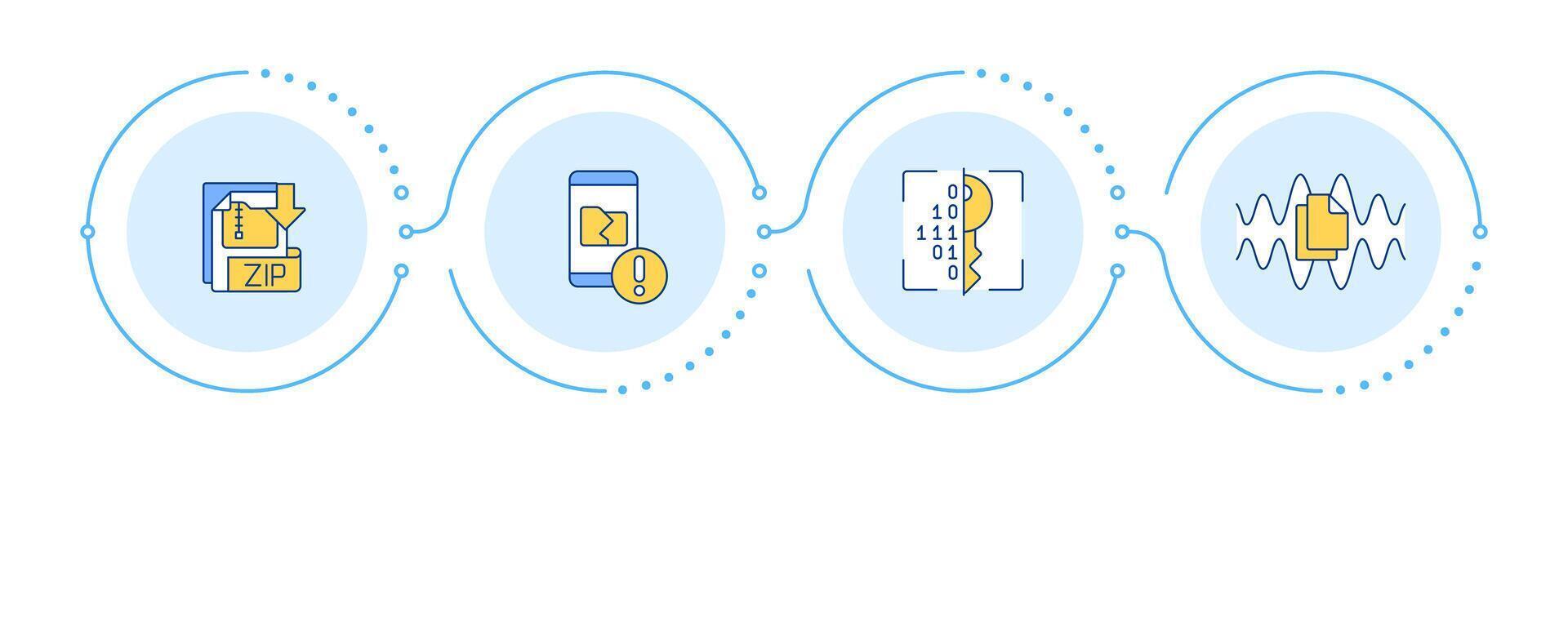 Data management infographic 4 steps. Cybersecurity, cryptography ...