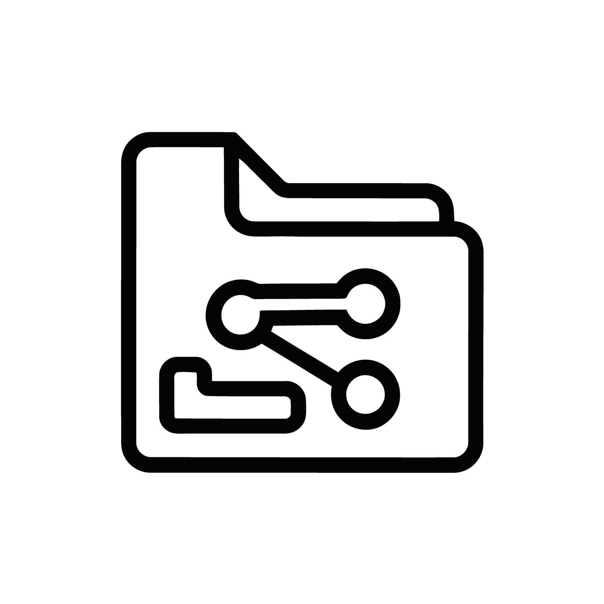 Data sharing folder icon for network connection and file management ...
