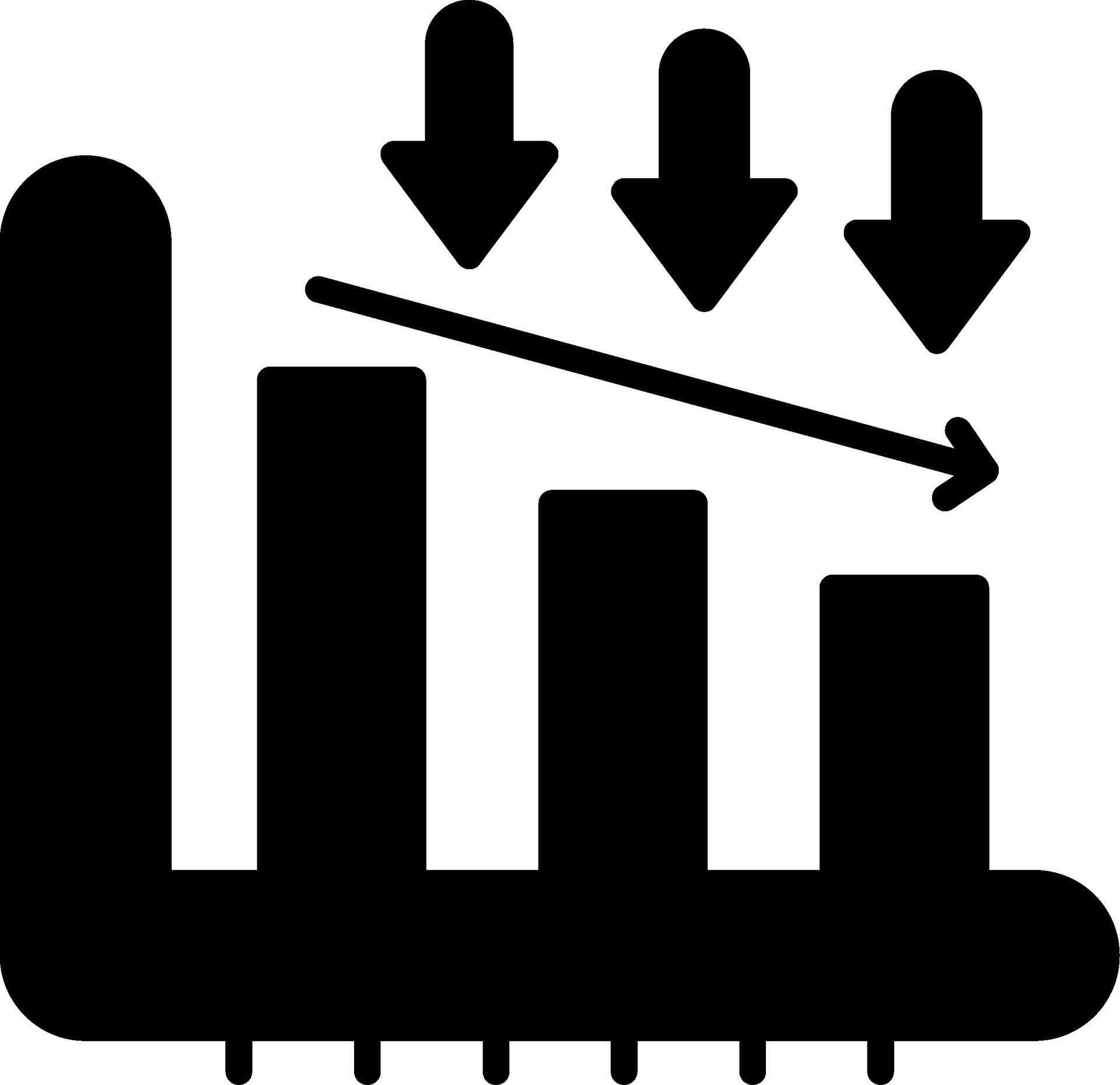 Decrease Bar Graph Glyph 71303176 Vector Art at Vecteezy