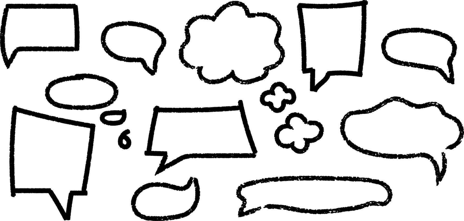 Hand drawn speech bubbles communication concept illustration background ...