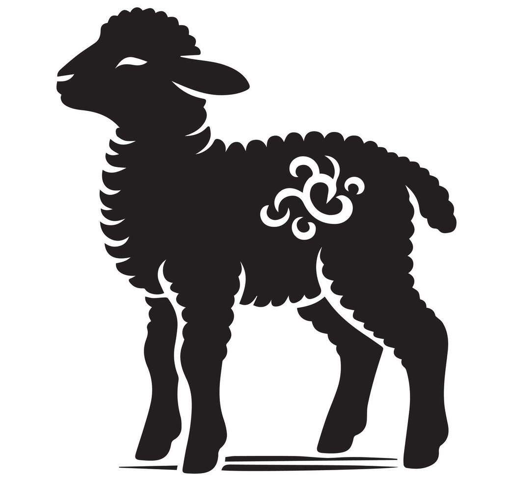 Cute lamb standing farm baby animal outline 71678251 Vector Art at Vecteezy