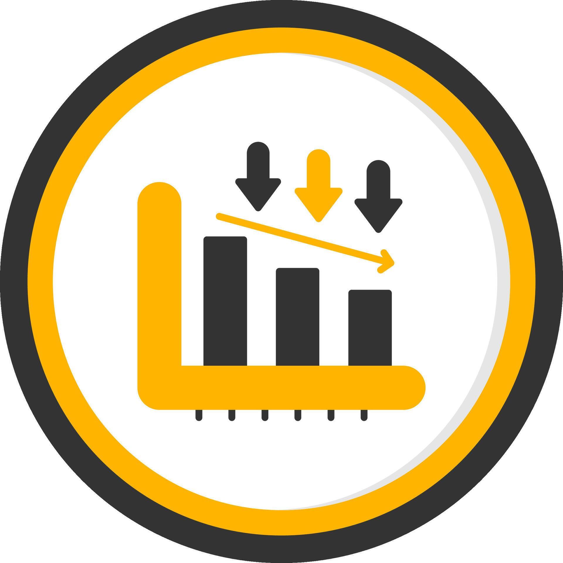 Decrease Bar Graph Glyph Two Color Circle 71776705 Vector Art at Vecteezy