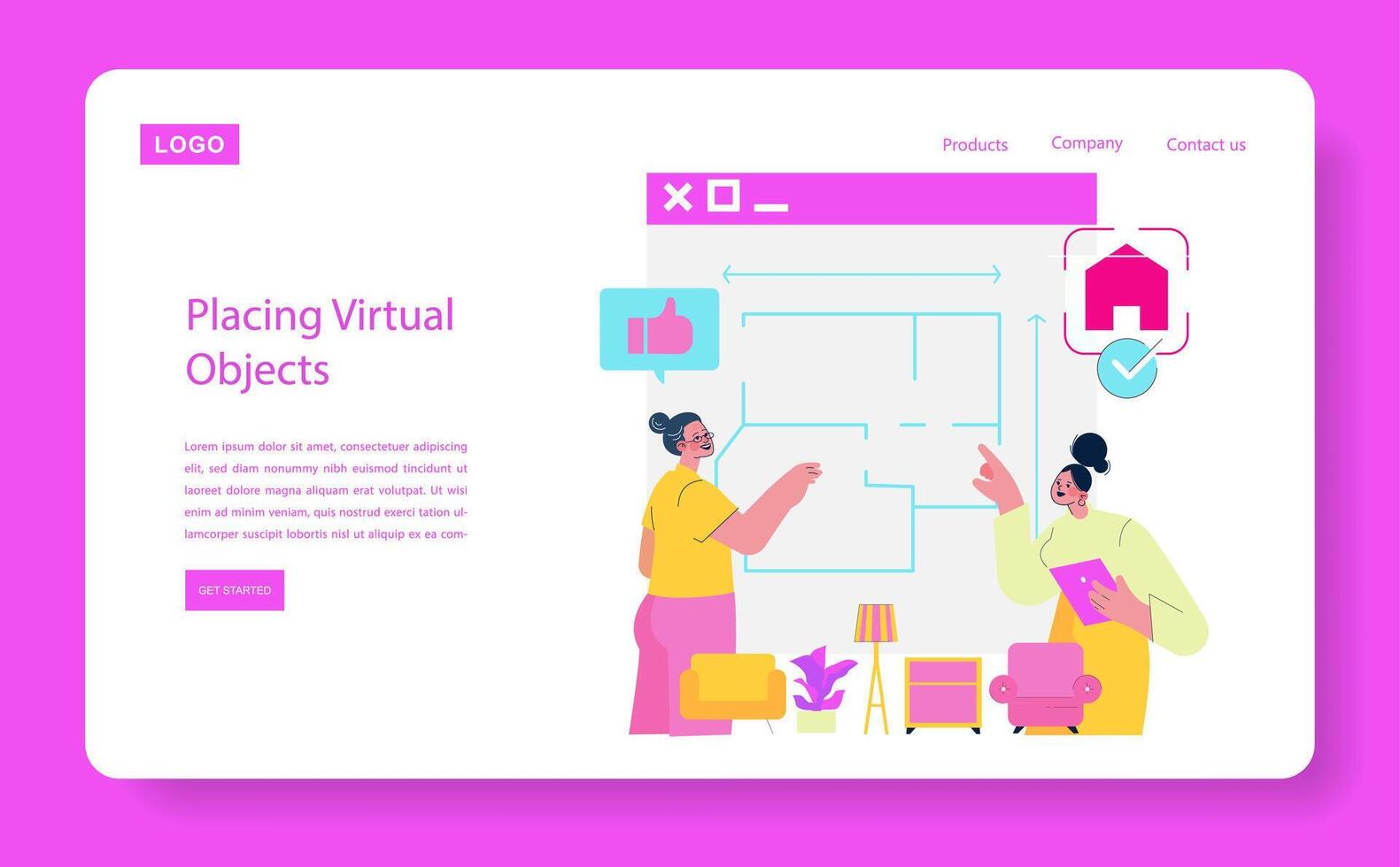 Placing Virtual Objects in Interactive Designs 72163880 Vector Art at ...