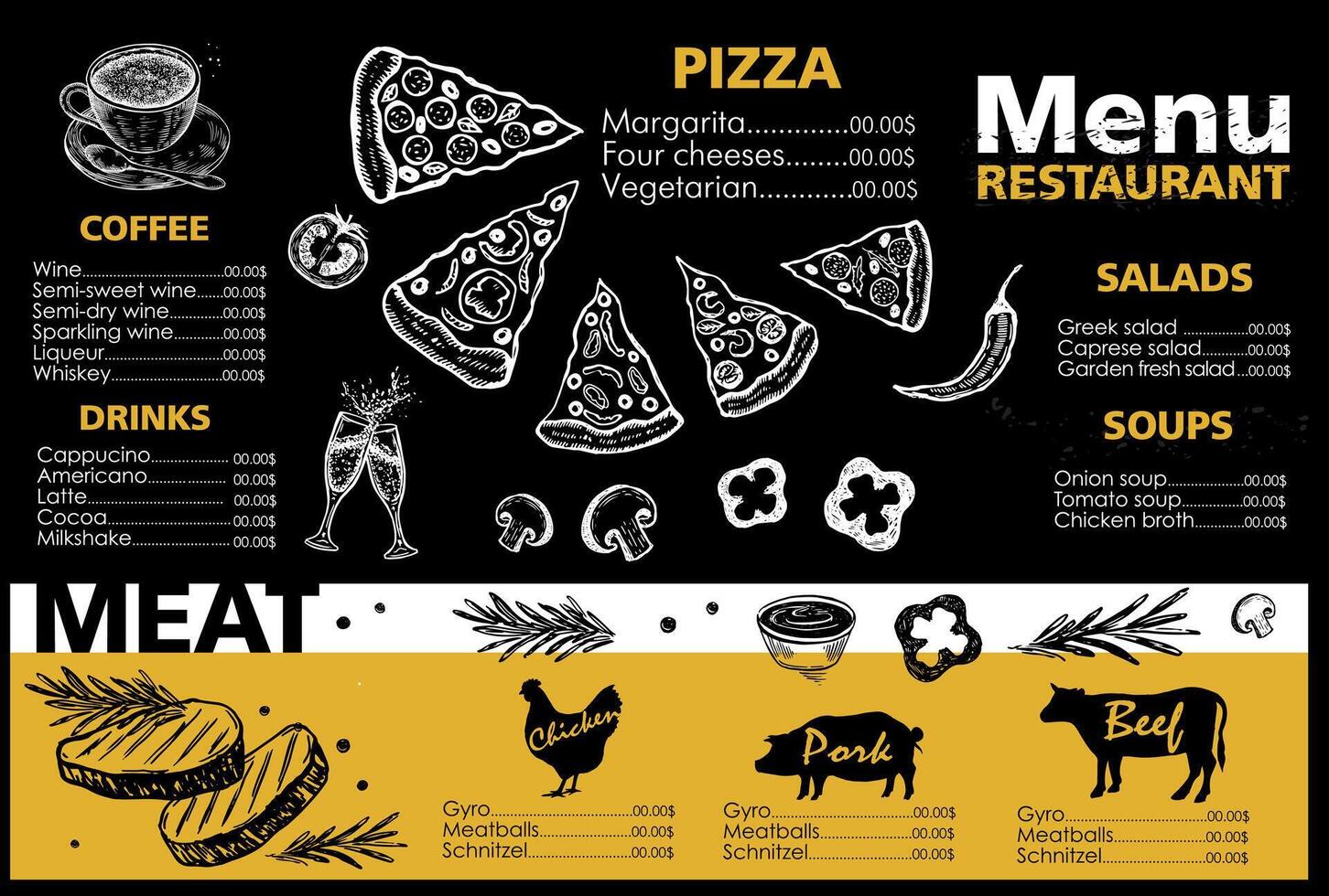 Meal Menu List Vector Art, Icons, and Graphics for Free Download