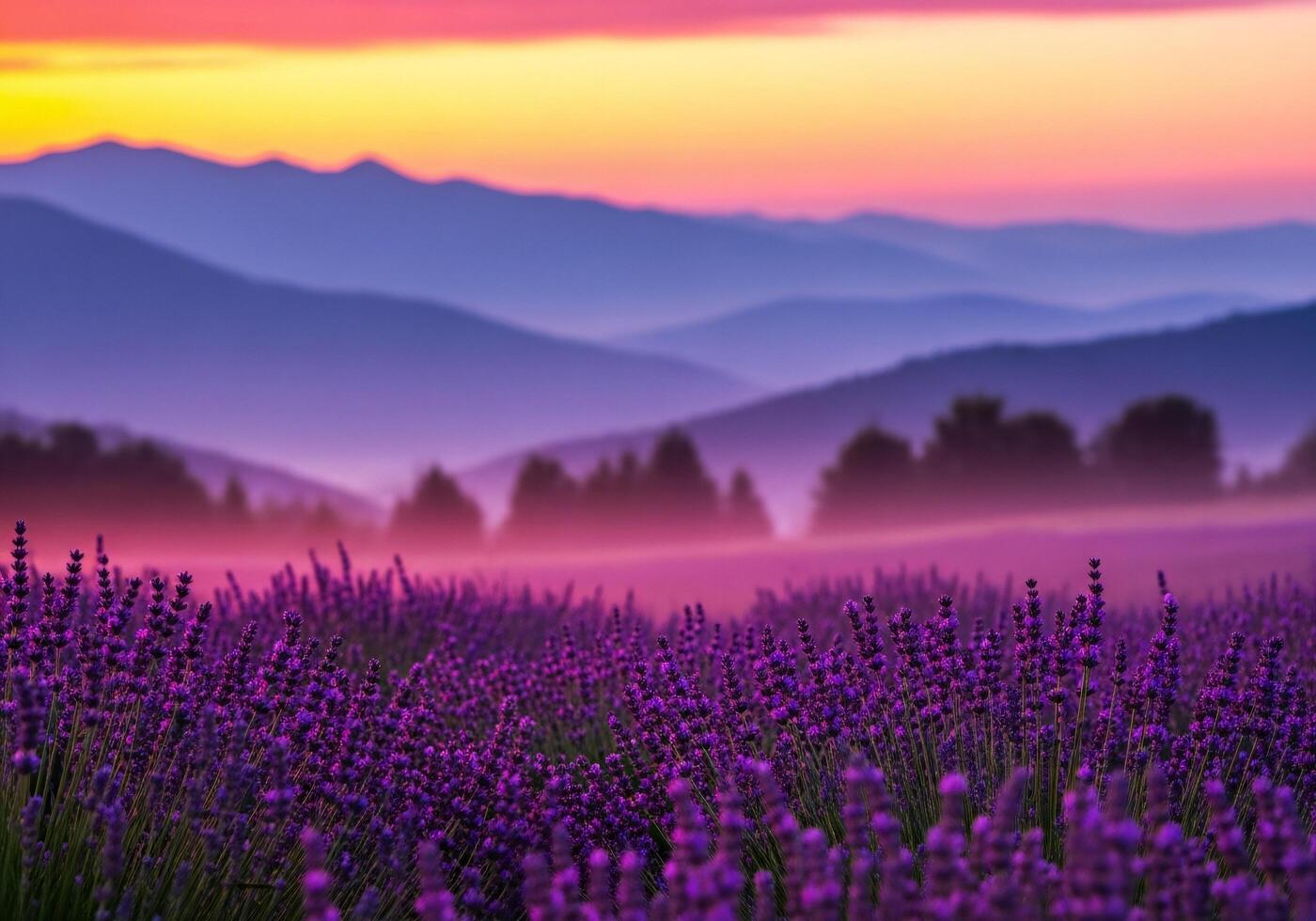 Nature background, Nature wallpaper, Purple lavender field in misty ...