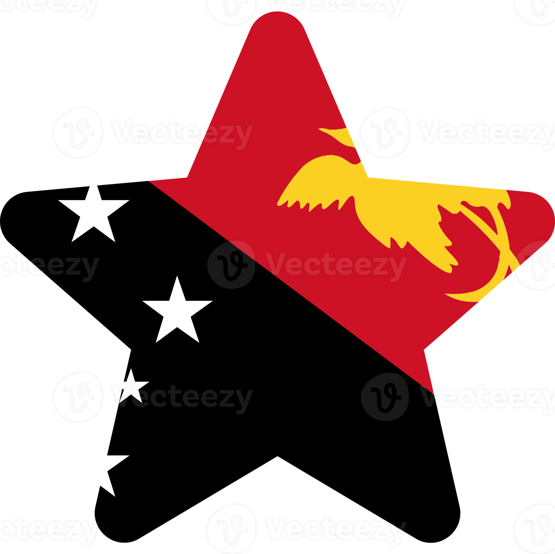 Papua New Guinea Flag In Star Shape 72307820 PNG