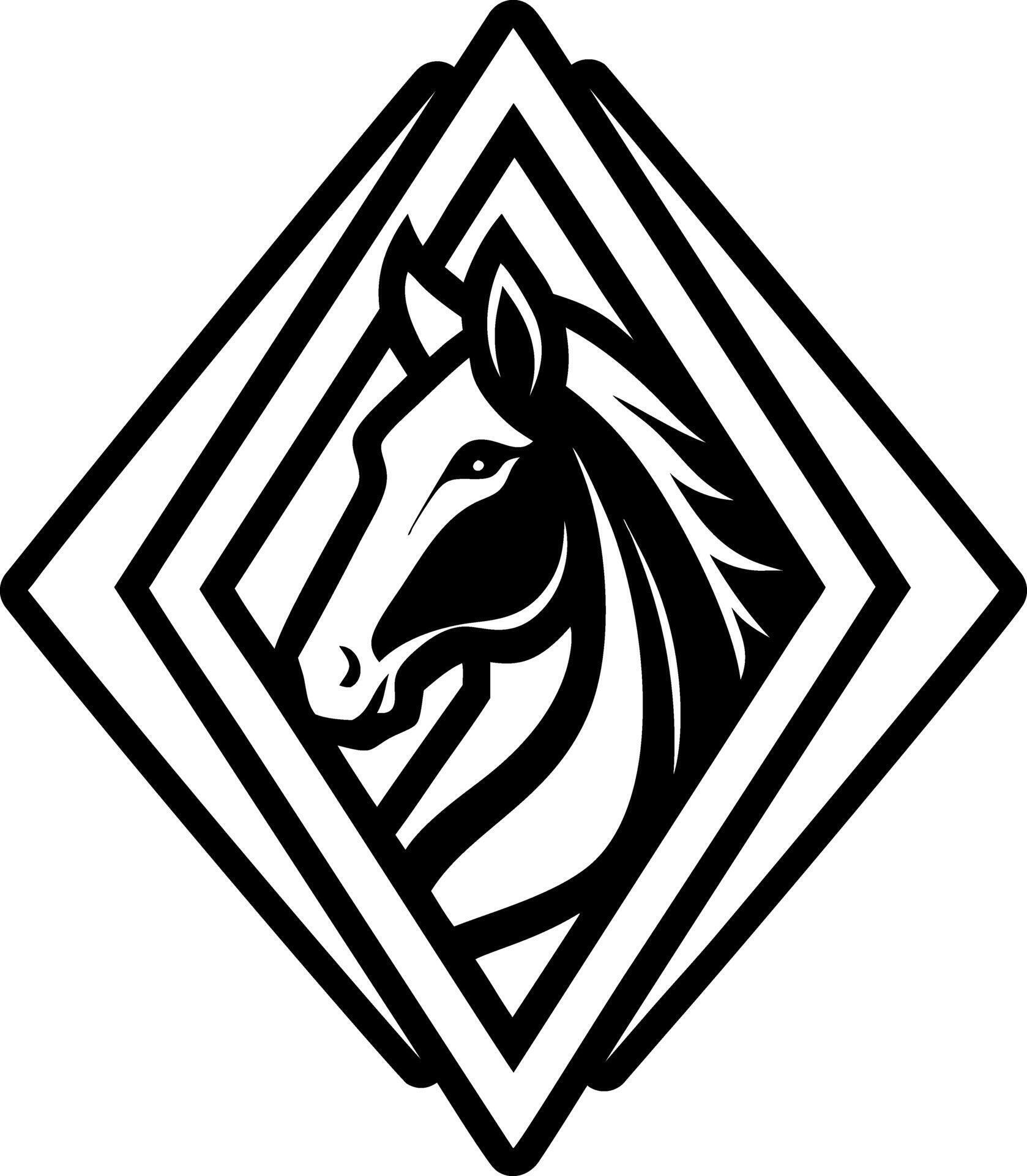 A horse head in a diamond shape 72313129 Vector Art at Vecteezy