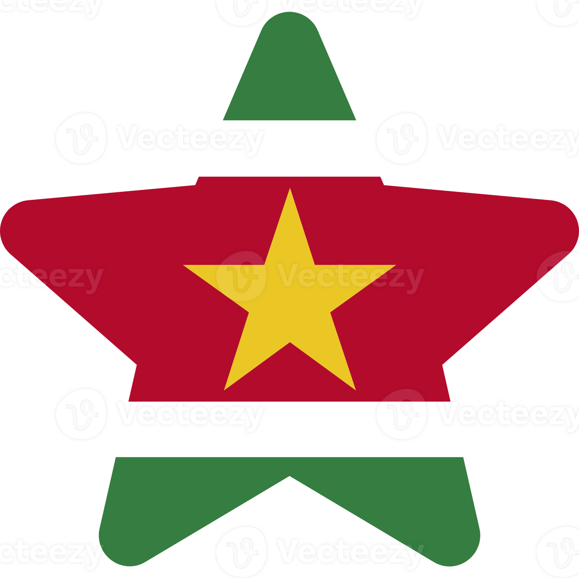 Suriname Flag In Star Shape 72364797 PNG