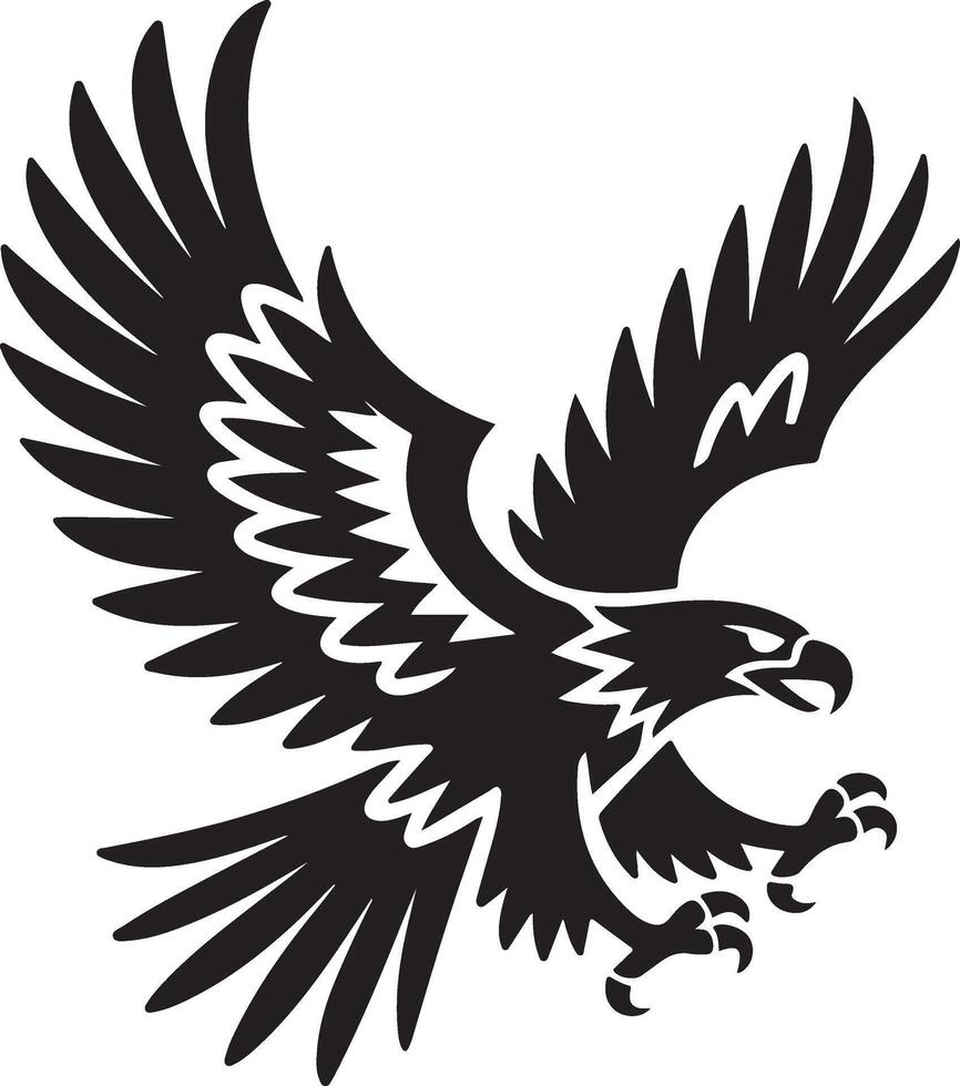 Eagle Symbol Emblem Silhouette Bird of Prey Winged Flight Freedom Black ...