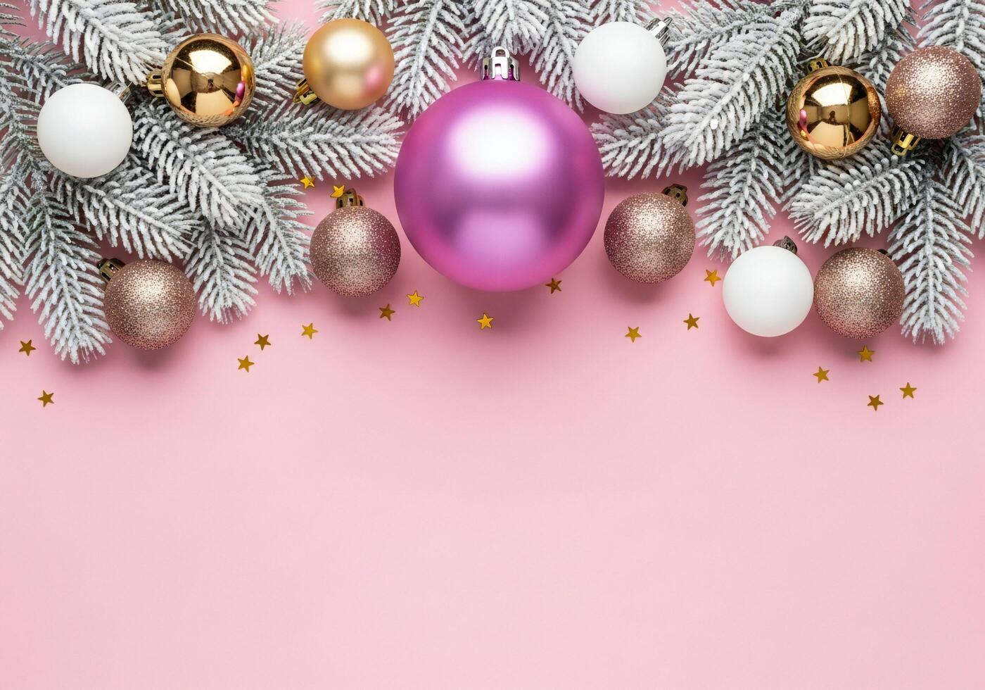 Christmas background, Christmas wallpaper, Frosted fir branches adorned ...