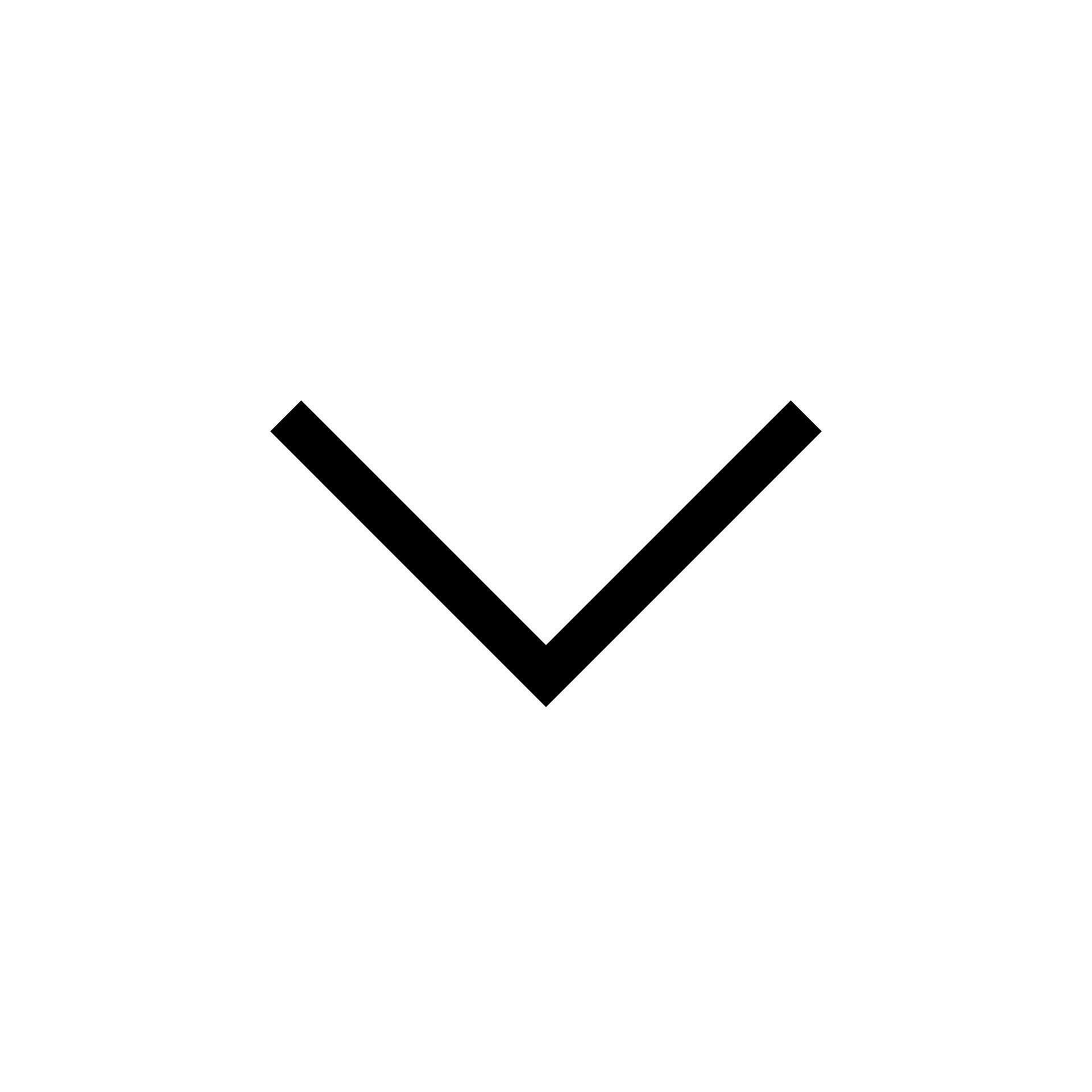 A linear graphic of an arrow down for downward movement or decrease ...