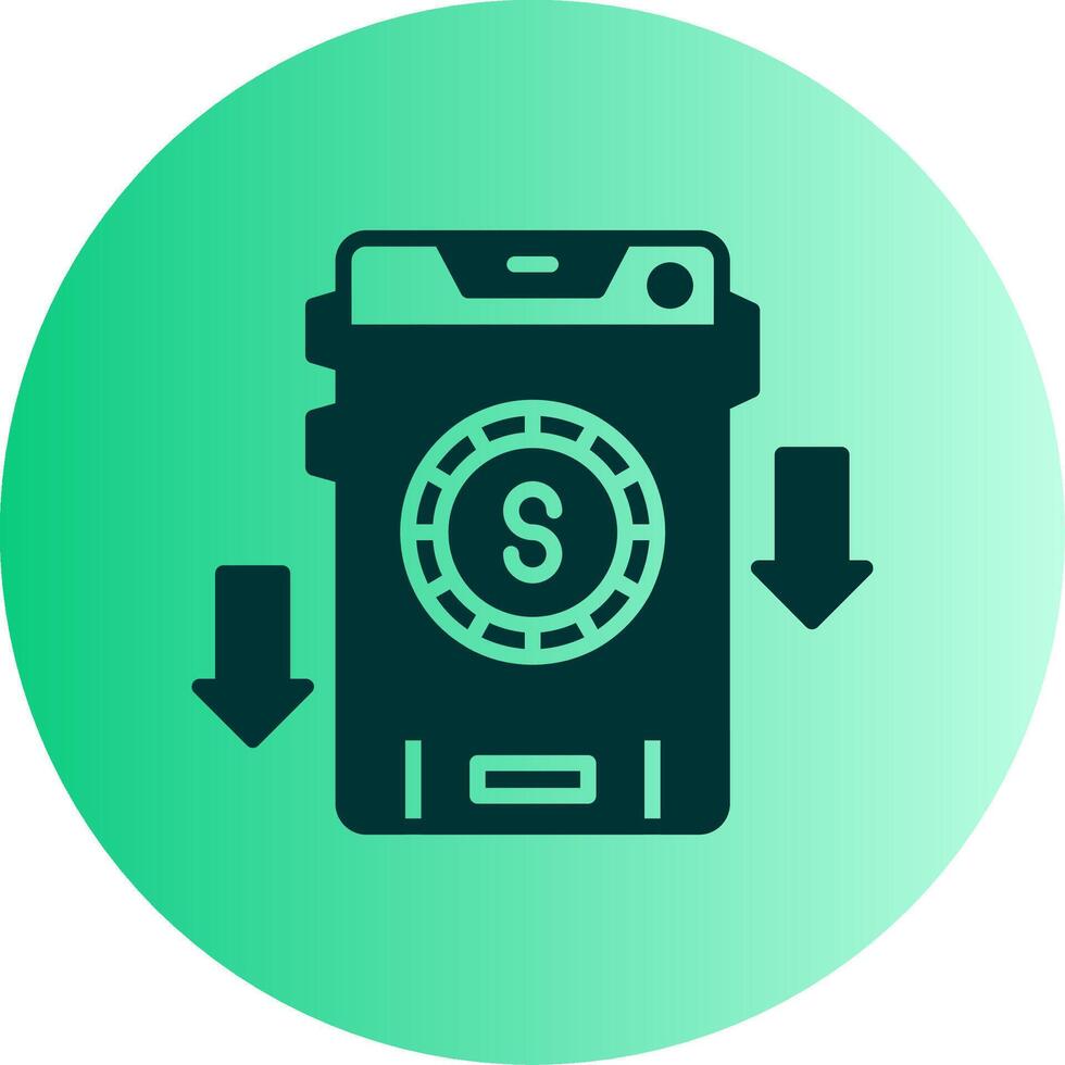 Dollar Price Decrease Glyph Gradient Dual Tone Circle 72748855 Vector ...