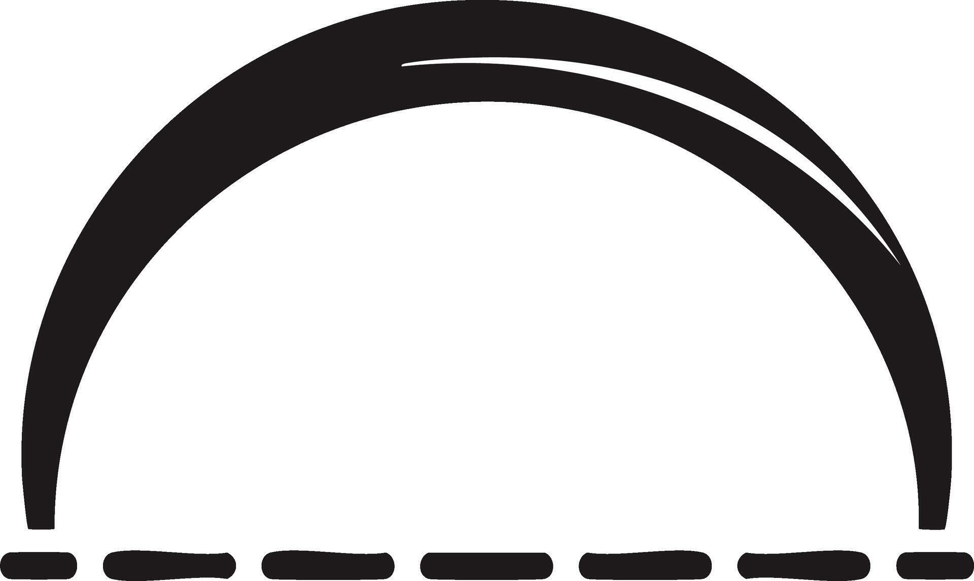 Arched Shape with Dashed Line Underscore Visual Element 73024516 Vector ...