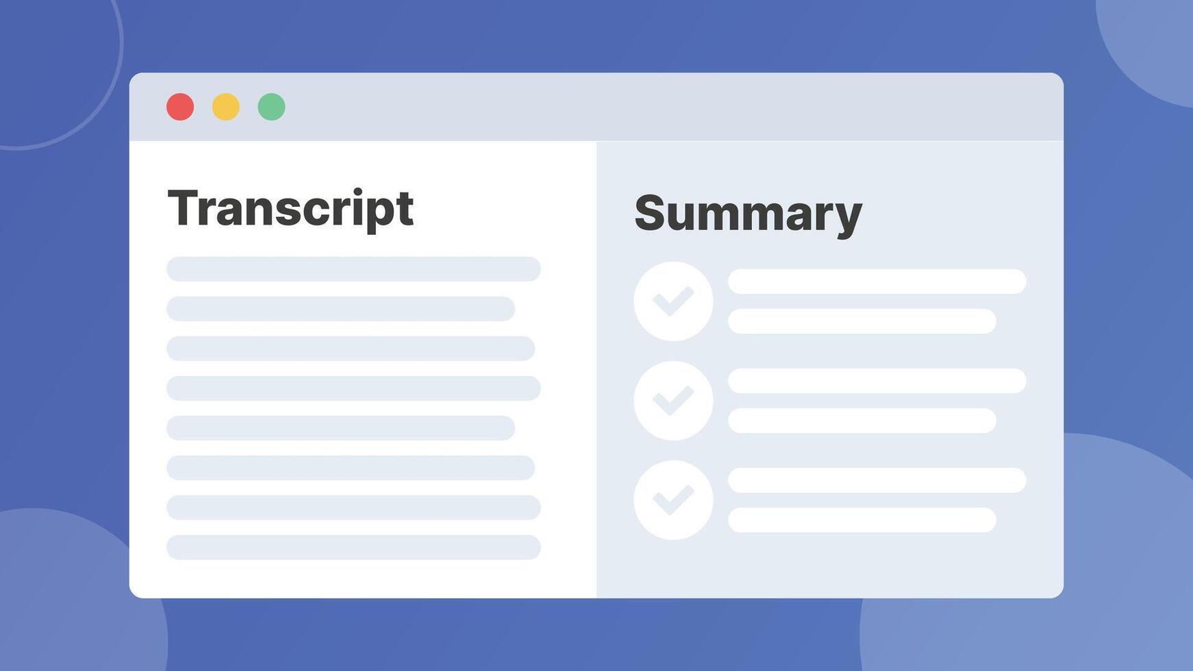 Transcript summary split view banner background 73060917 Vector Art at ...