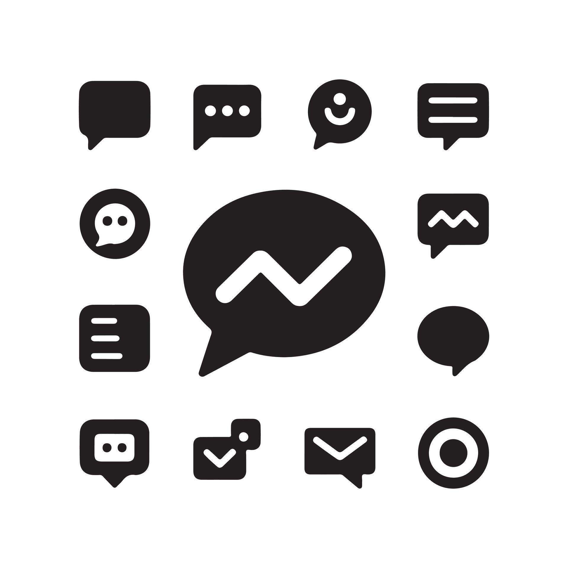 Messaging app interface solid icons 73422886 Vector Art at Vecteezy