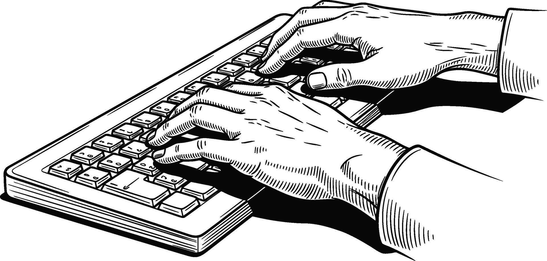 Computer Hands Typing Vector Art, Icons, and Graphics for Free Download