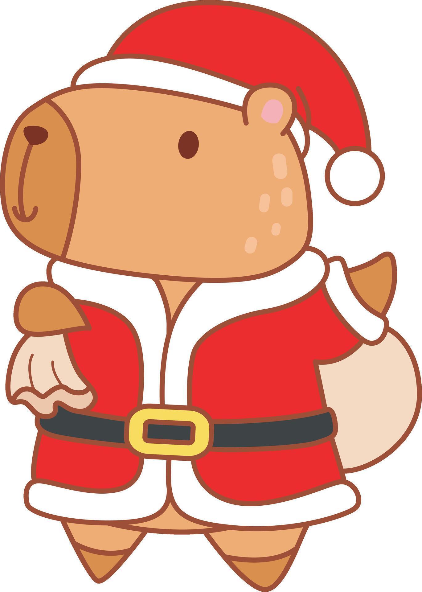 Illustrations christmas theme of cute capybara character clip art for ...