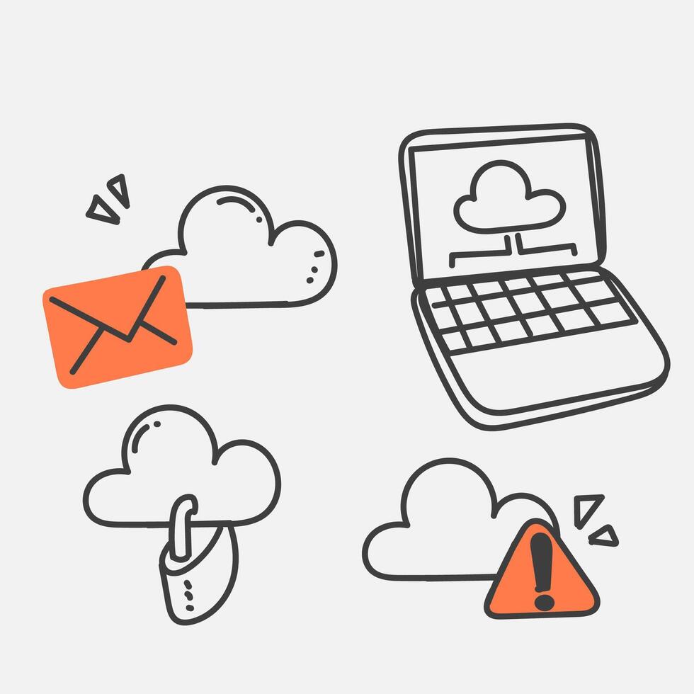cloud computing icons set 73549814 Vector Art at Vecteezy
