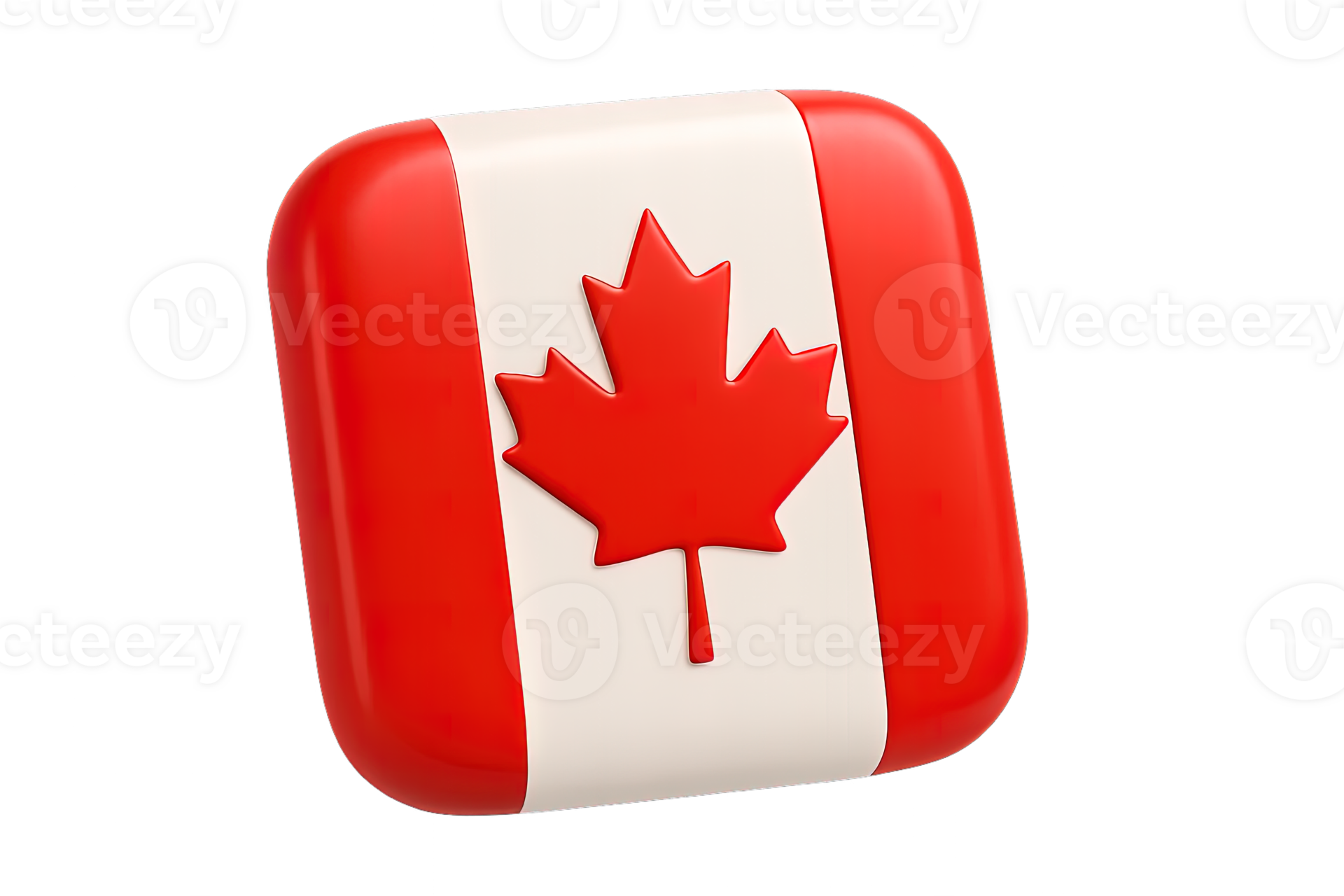 3D Cartoon Canada Flag Badge Icon 73799860 PNG
