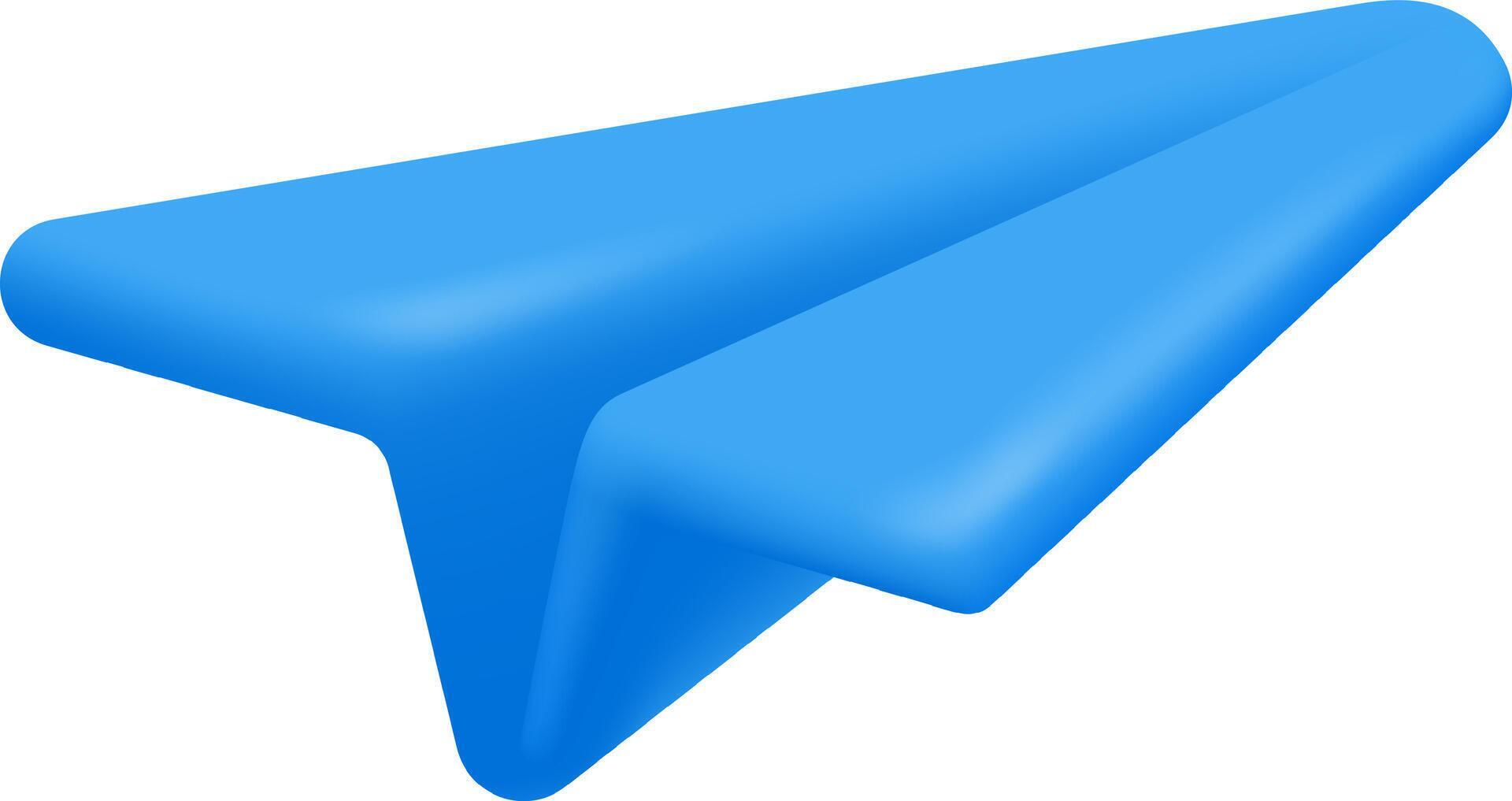 Blue paper airplane icon sending digital message communication 73826479 ...