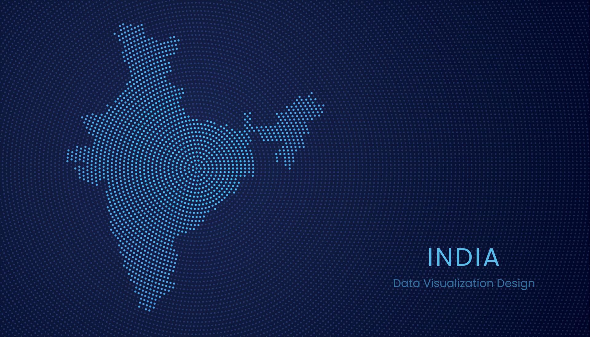 India dotted digital map for data visualization design 73919126 Vector ...