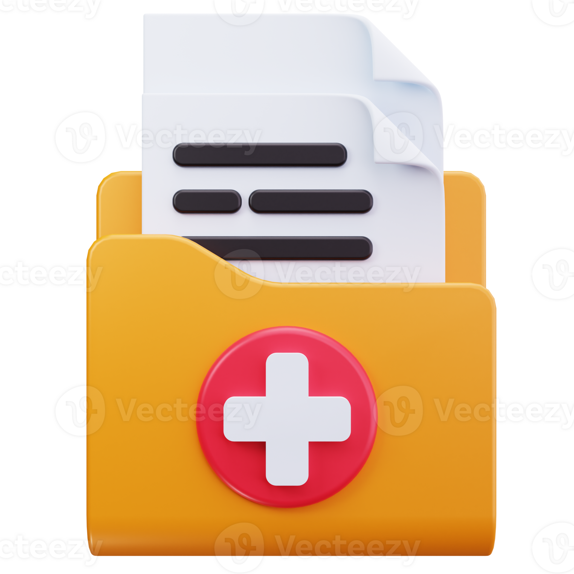 Medical Files Folder with Documents Icon 74021251 PNG