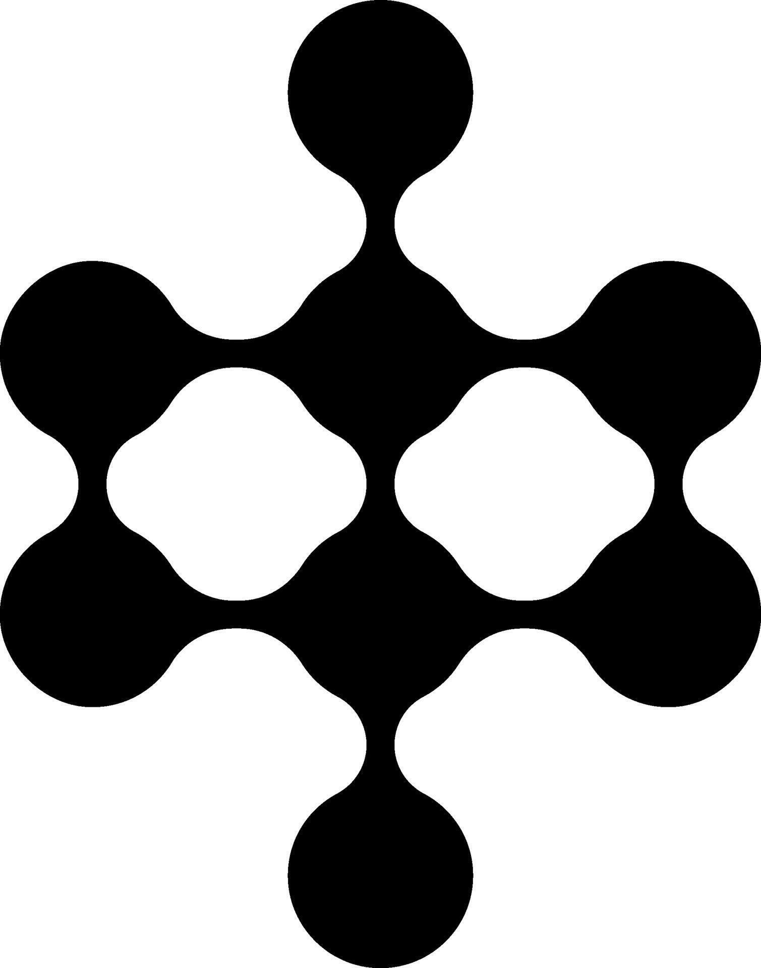 Circular elements interconnected to create a structured network pattern ...