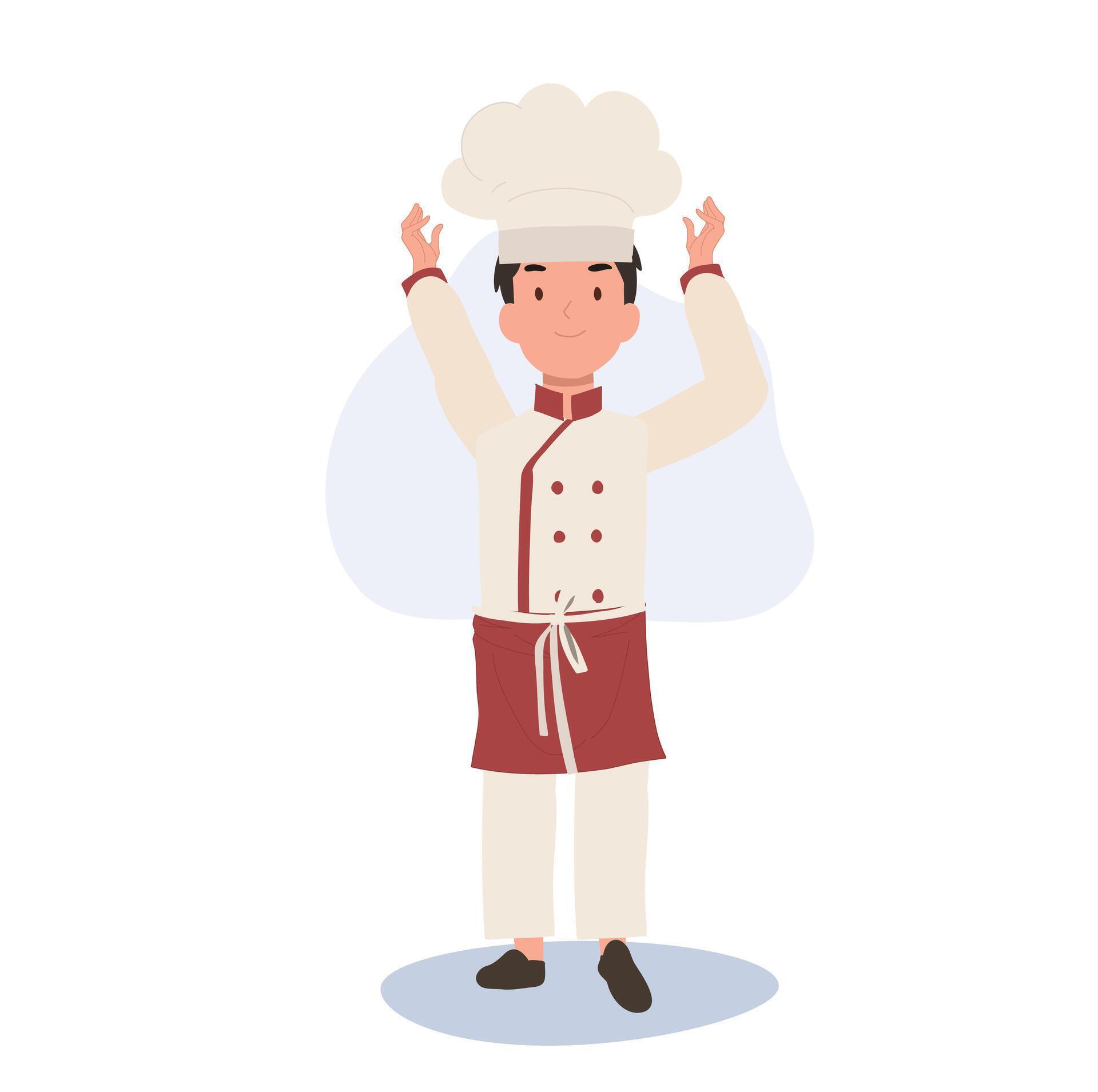 Young boy Kid Chef in Chef Hat. Cute Little Chef with Apron 74115120 ...