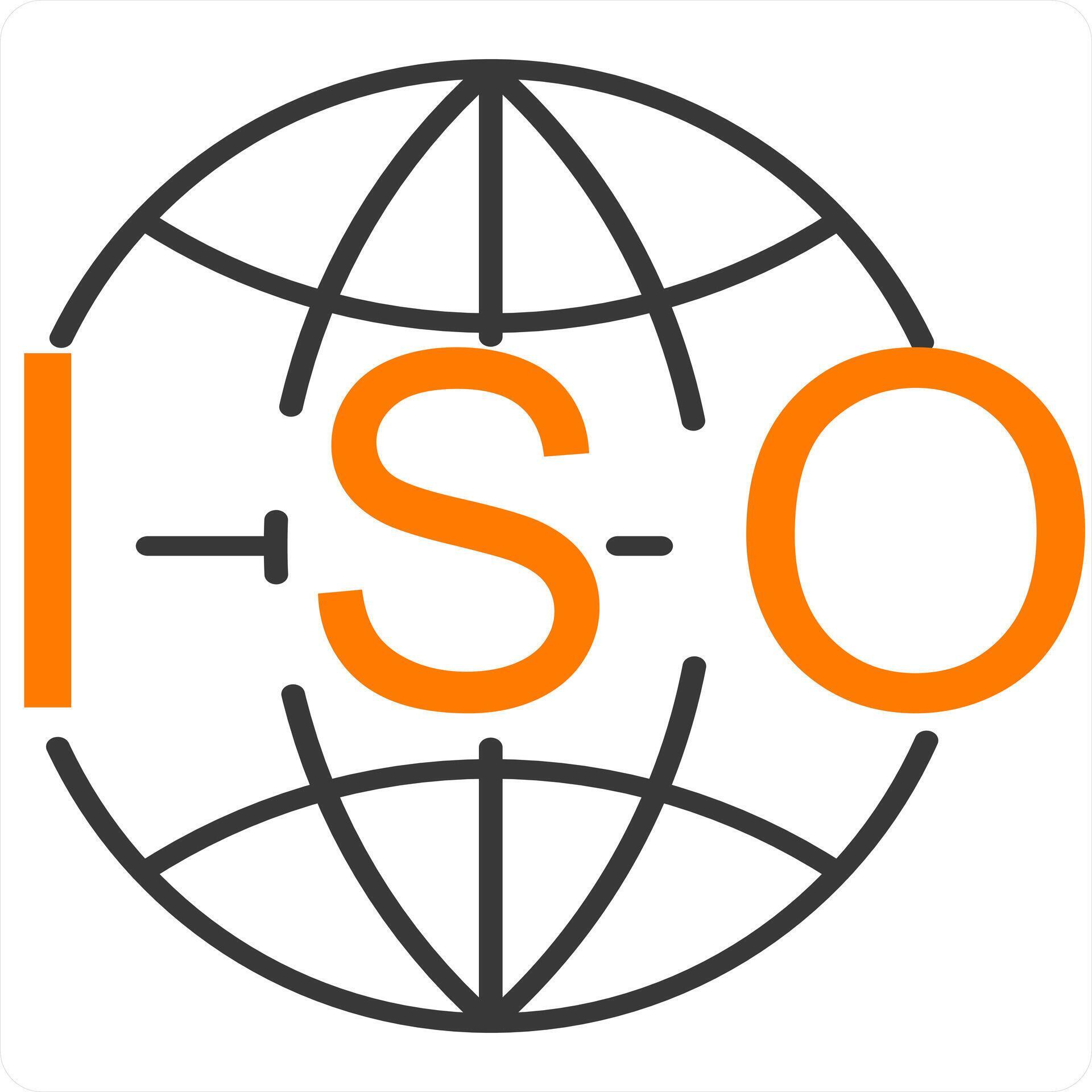 ISO and file icon concept in orange line color 74121826 Vector Art at ...