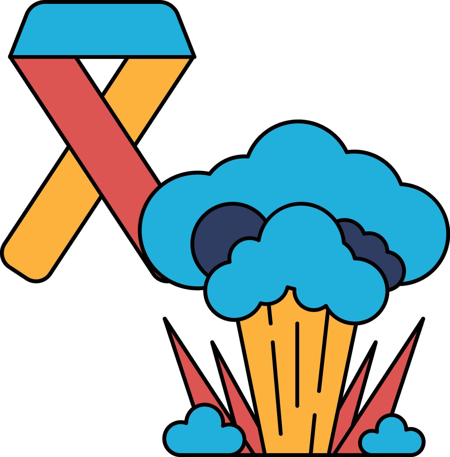 A ribbon is tied to a pole and a cloud is in the background 74123192 ...