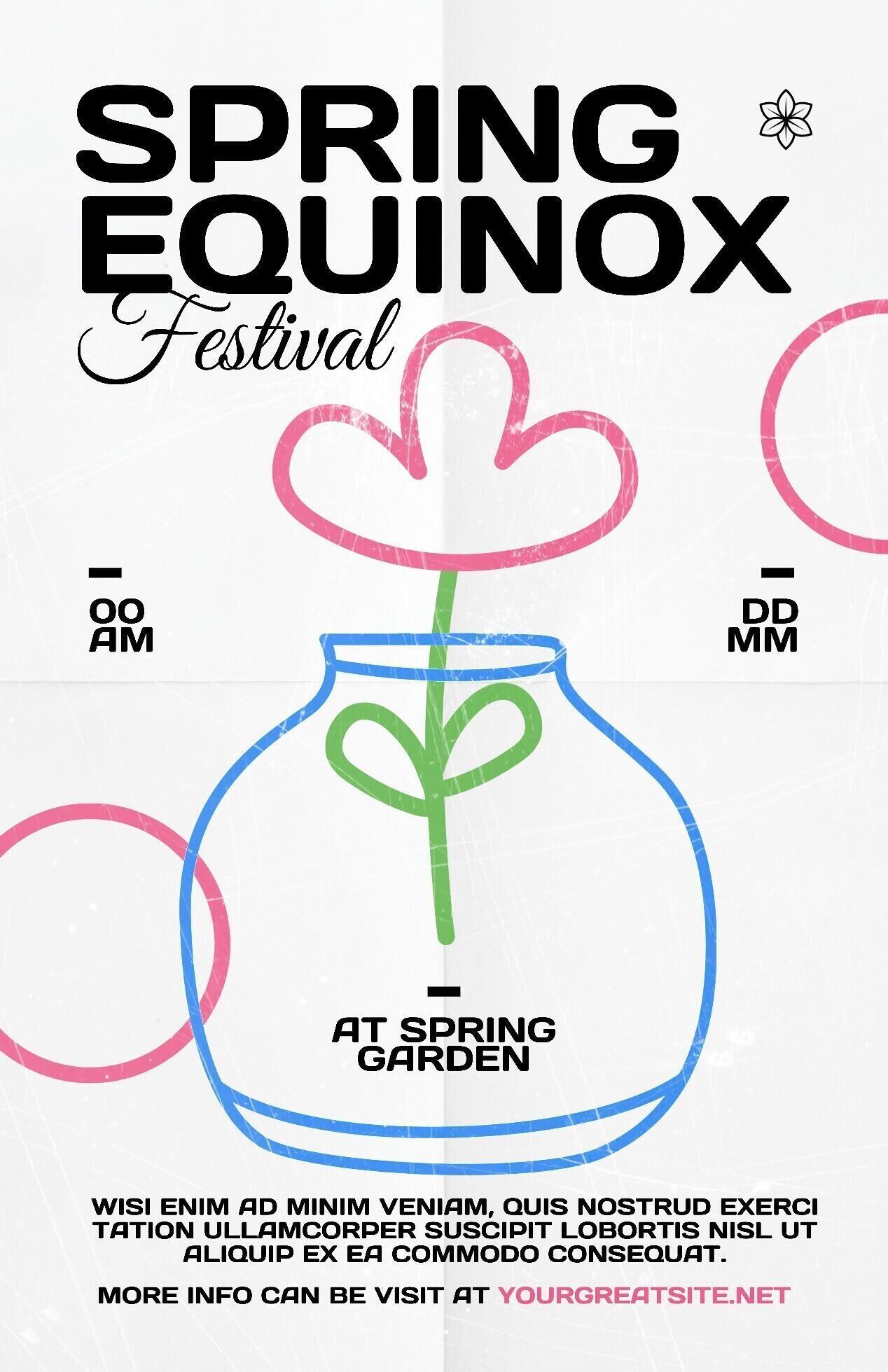 Simple White Spring Equinox Festival Poster Template 74156296 Template