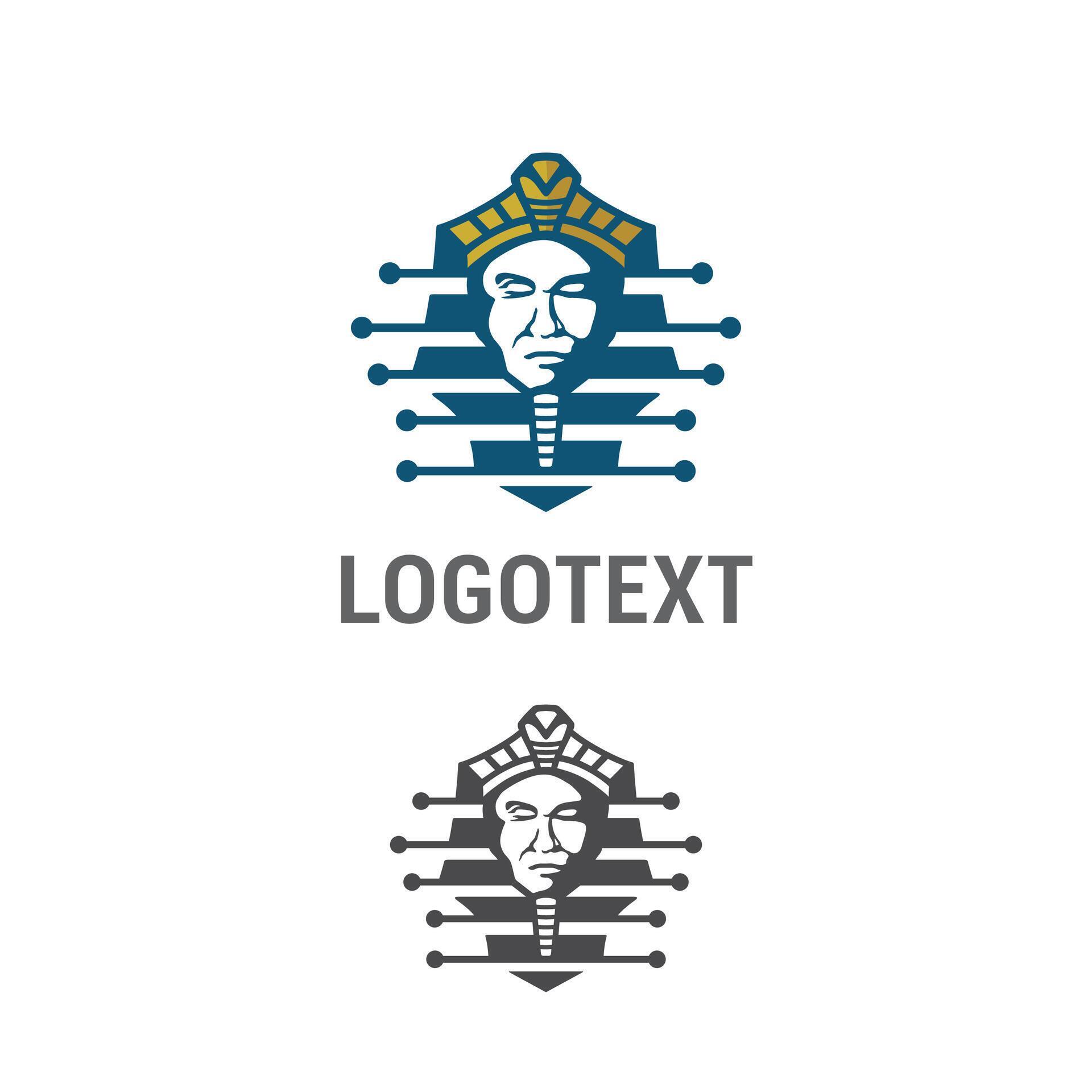 Pharaoh Head with electric node logo 74169883 Vector Art at Vecteezy