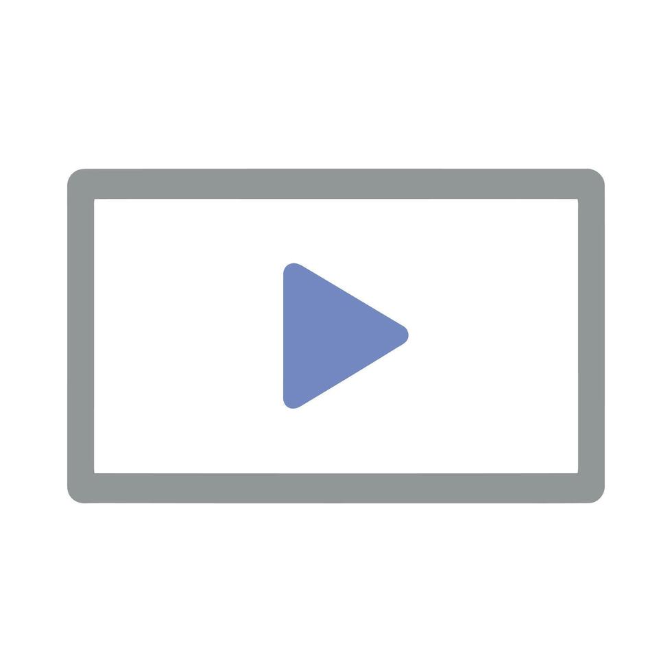 play button icon in simple rectangular media outline frame 74173993 ...