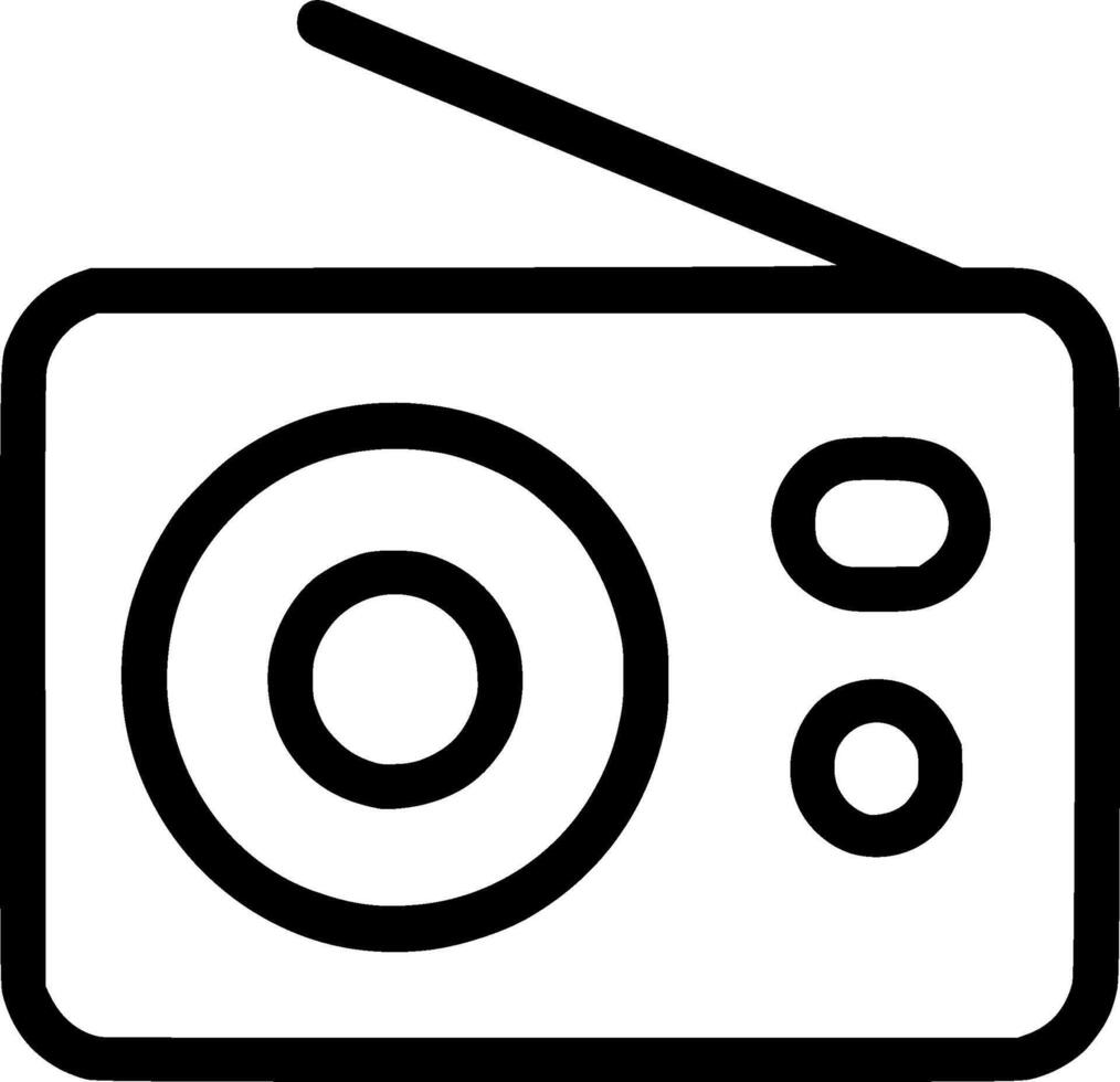 Minimalist Outline Simple Radio Broadcasting Receiver Device ...