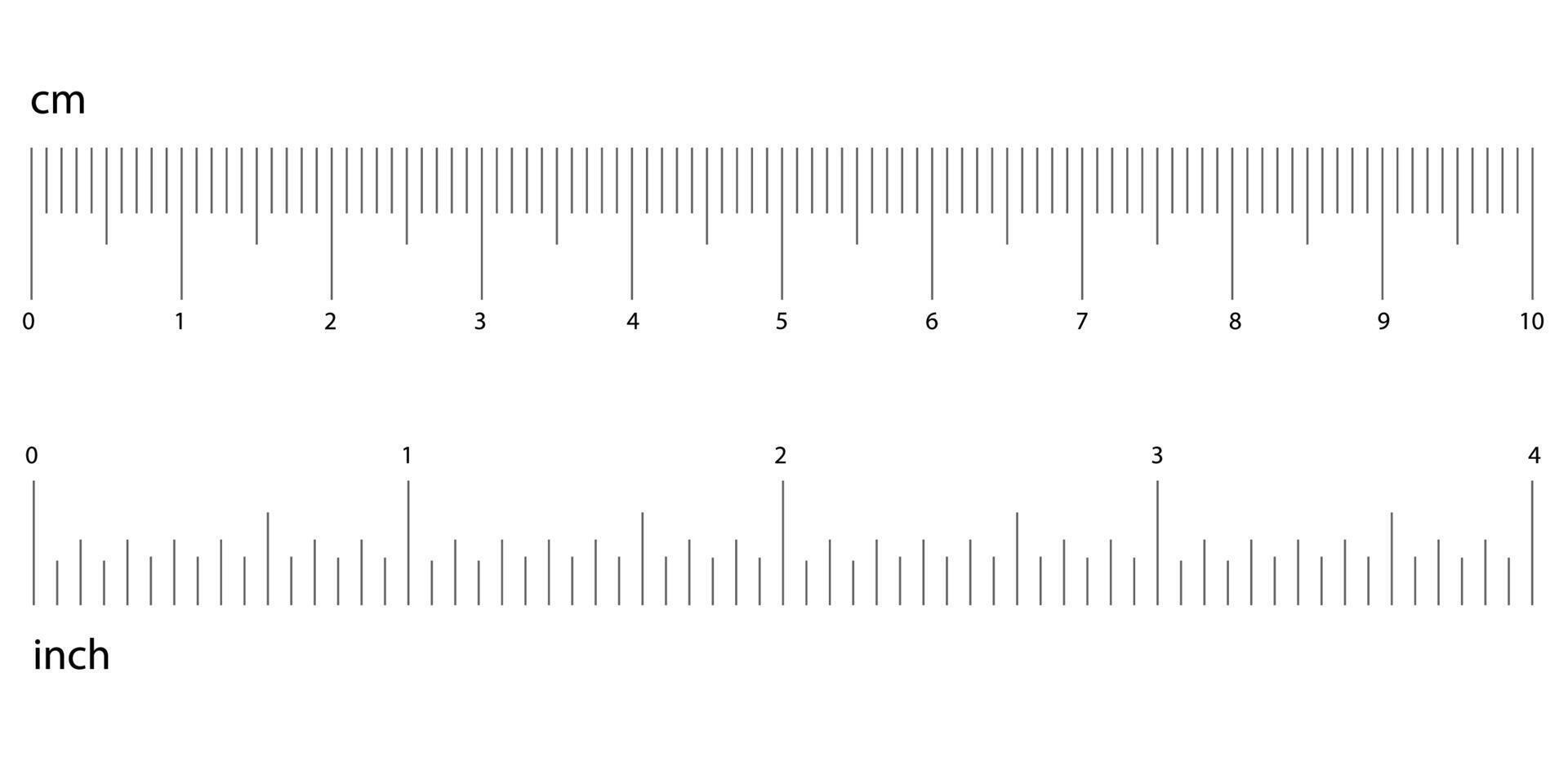 Measuring scale with numbers, markup rulers. Measuring scale for the ...