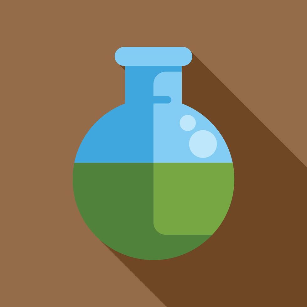Round bottom flask with green liquid experiment 74343739 Vector Art at ...