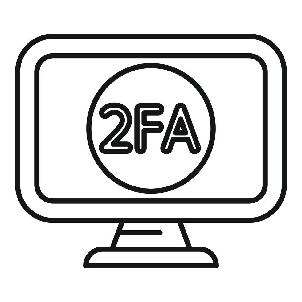 Computer monitor displaying 2fa two factor authentication icon 74348253 ...