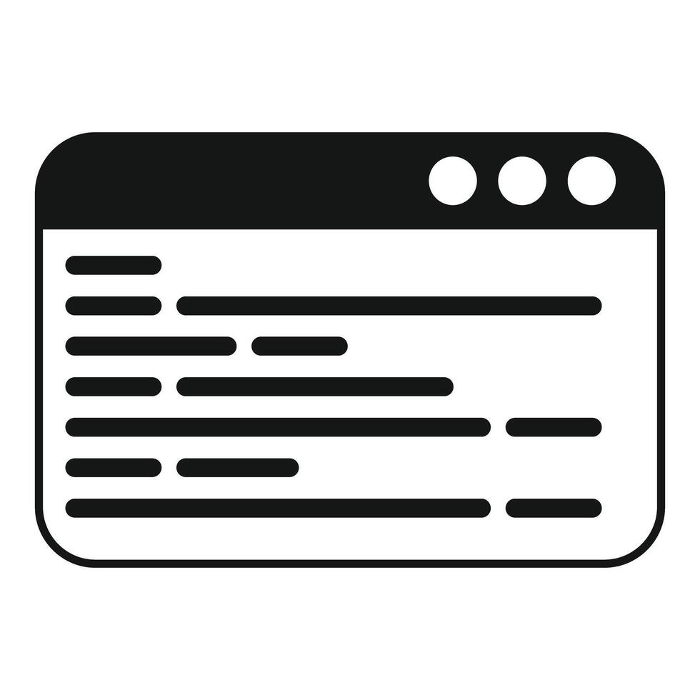 Programming code snippet displaying on browser window icon 74349545 ...