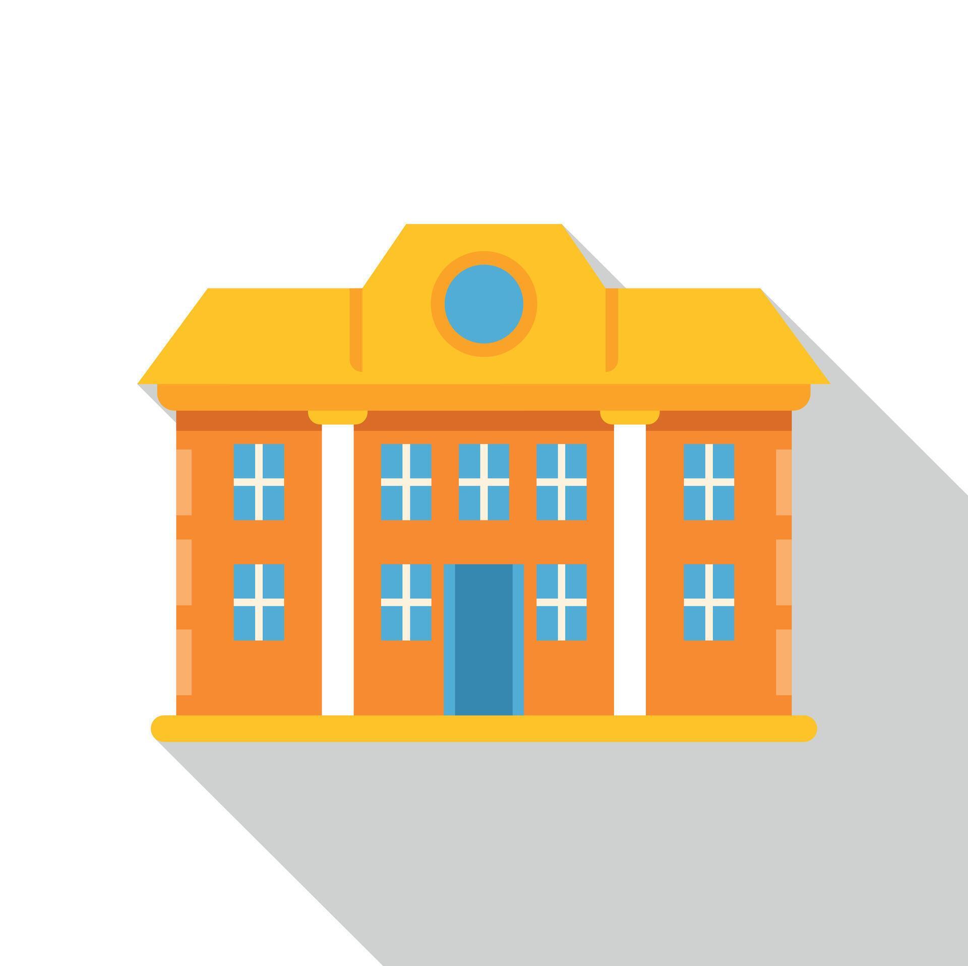 Building icon with columns and windows in flat design style 74355160 ...