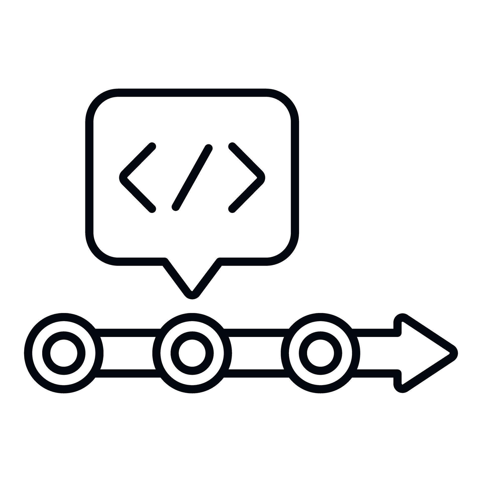 Coding development process workflow timeline icon 74357459 Vector Art ...