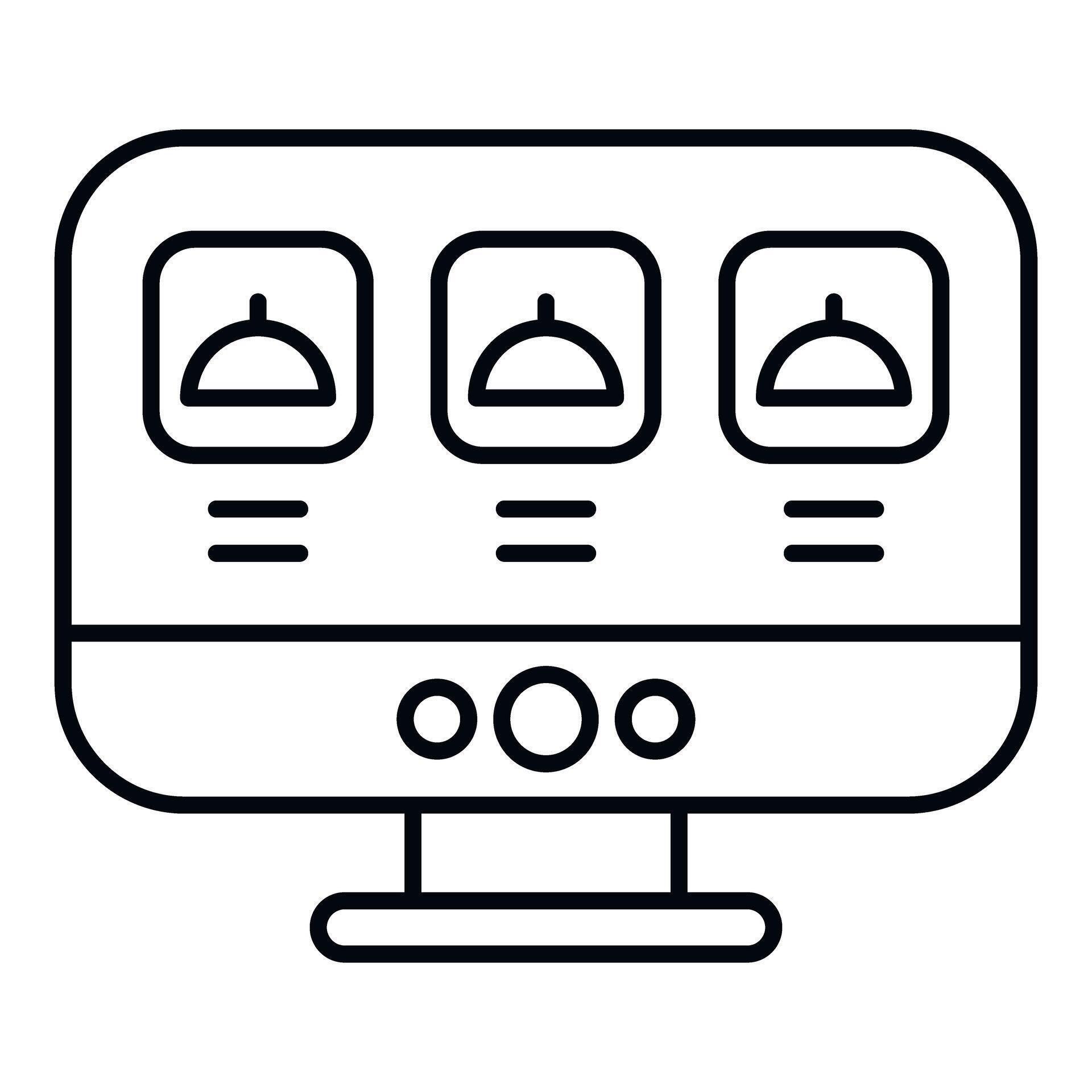 Computer monitor displaying online food ordering service menu 74362603 ...