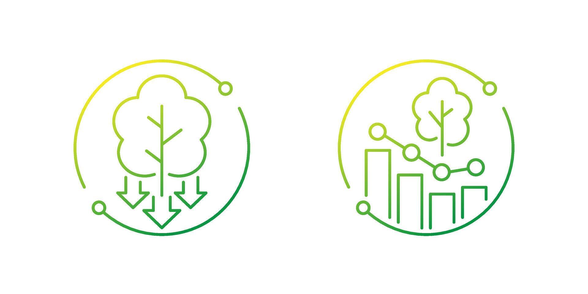 deforestation line icons, decrease in forest areas 74557643 Vector Art ...