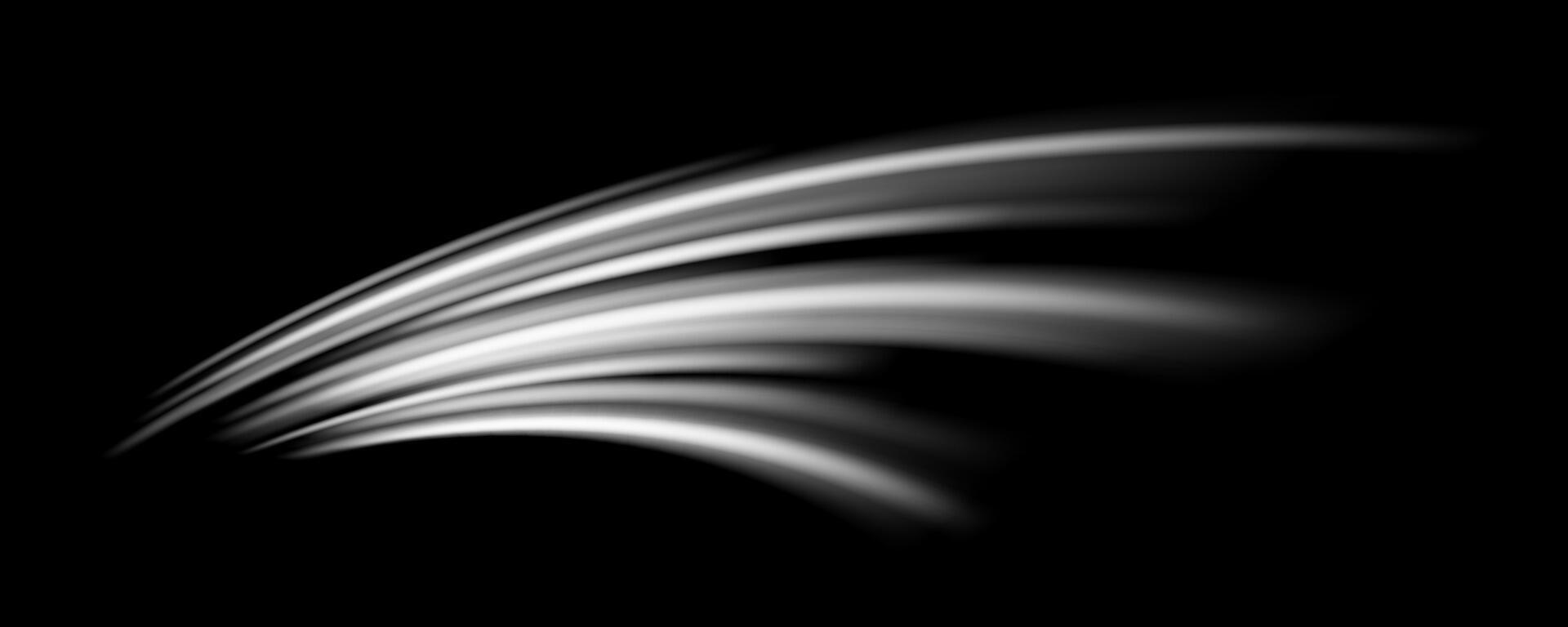 Abstract white wind lines effect. Air stream flow wave motion trace ...