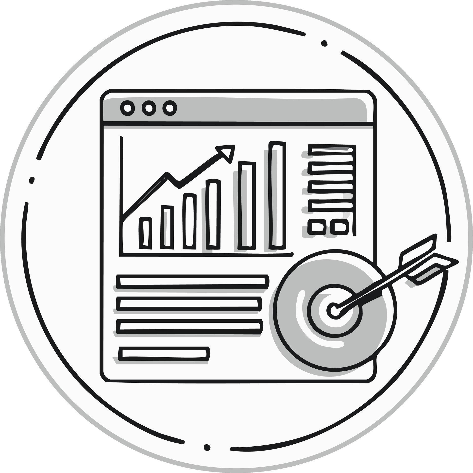 Hand drawn business analytics dashboard with growth chart and marketing ...