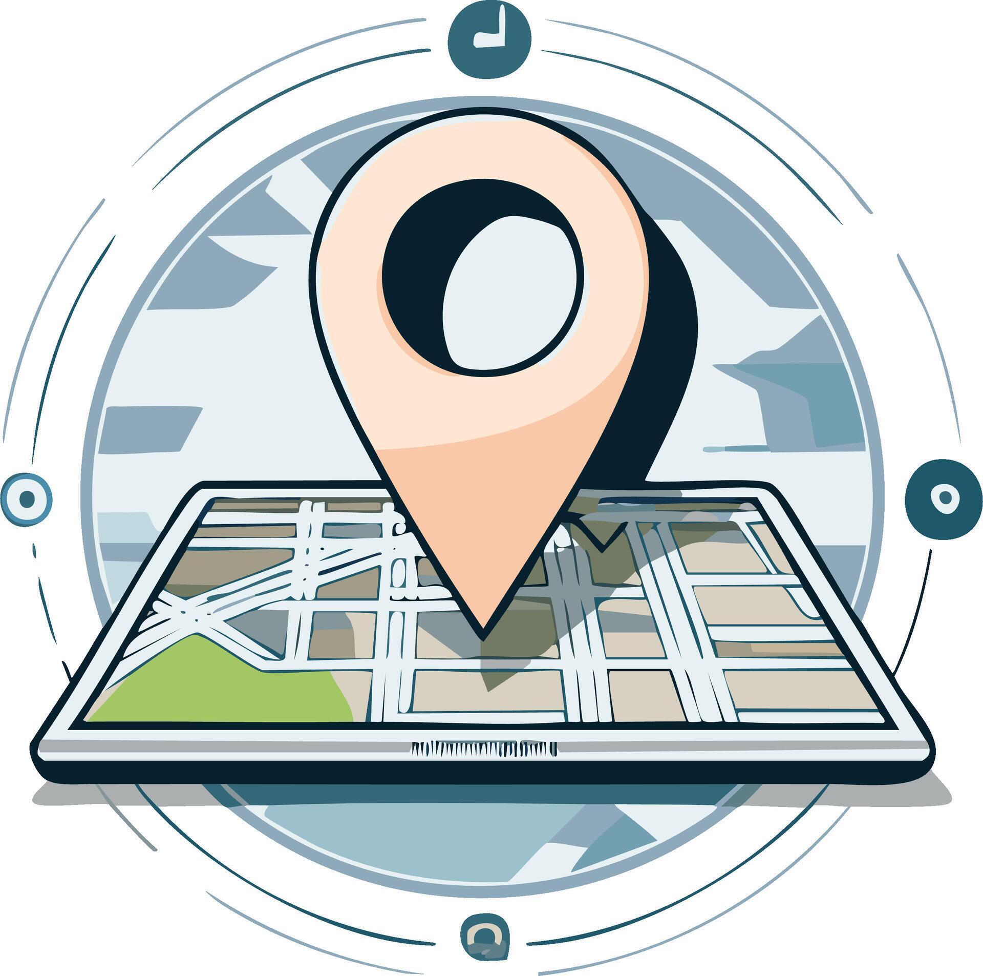 Geolocation Map Pointer Pin on Digital Map Interface Navigation System ...