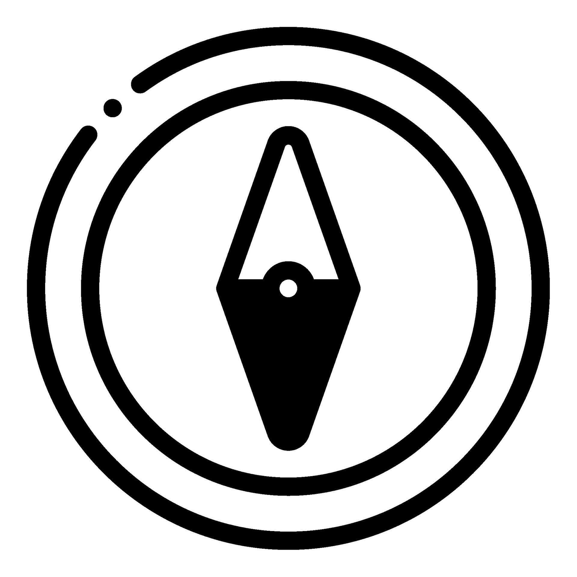 Simple Compass Icon solid 74769234 Vector Art at Vecteezy