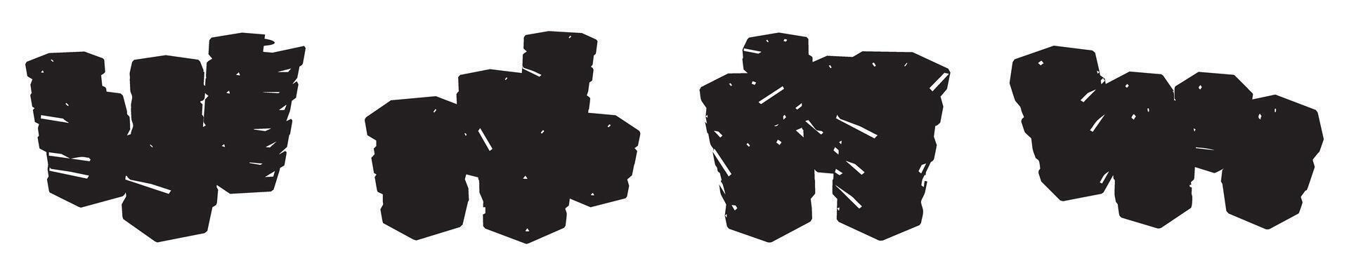 stack silhouettes set 75765331 Vector Art at Vecteezy