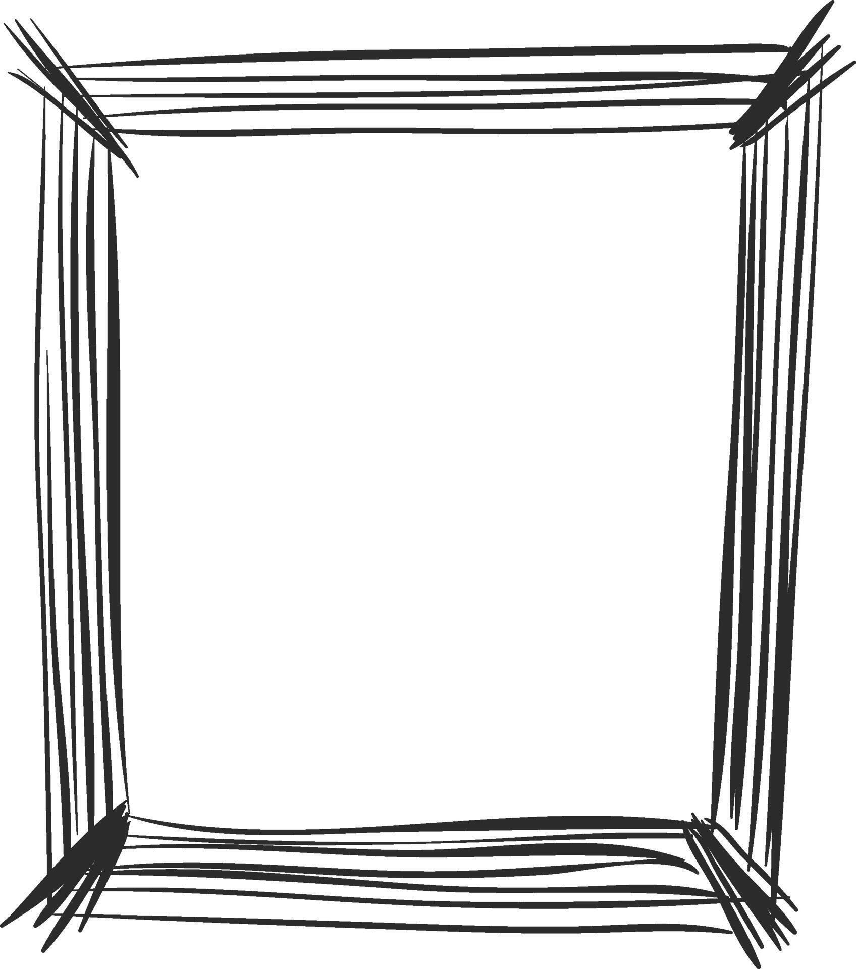 Hand drawn scribbled rectangular frame border element 75889445 Vector ...