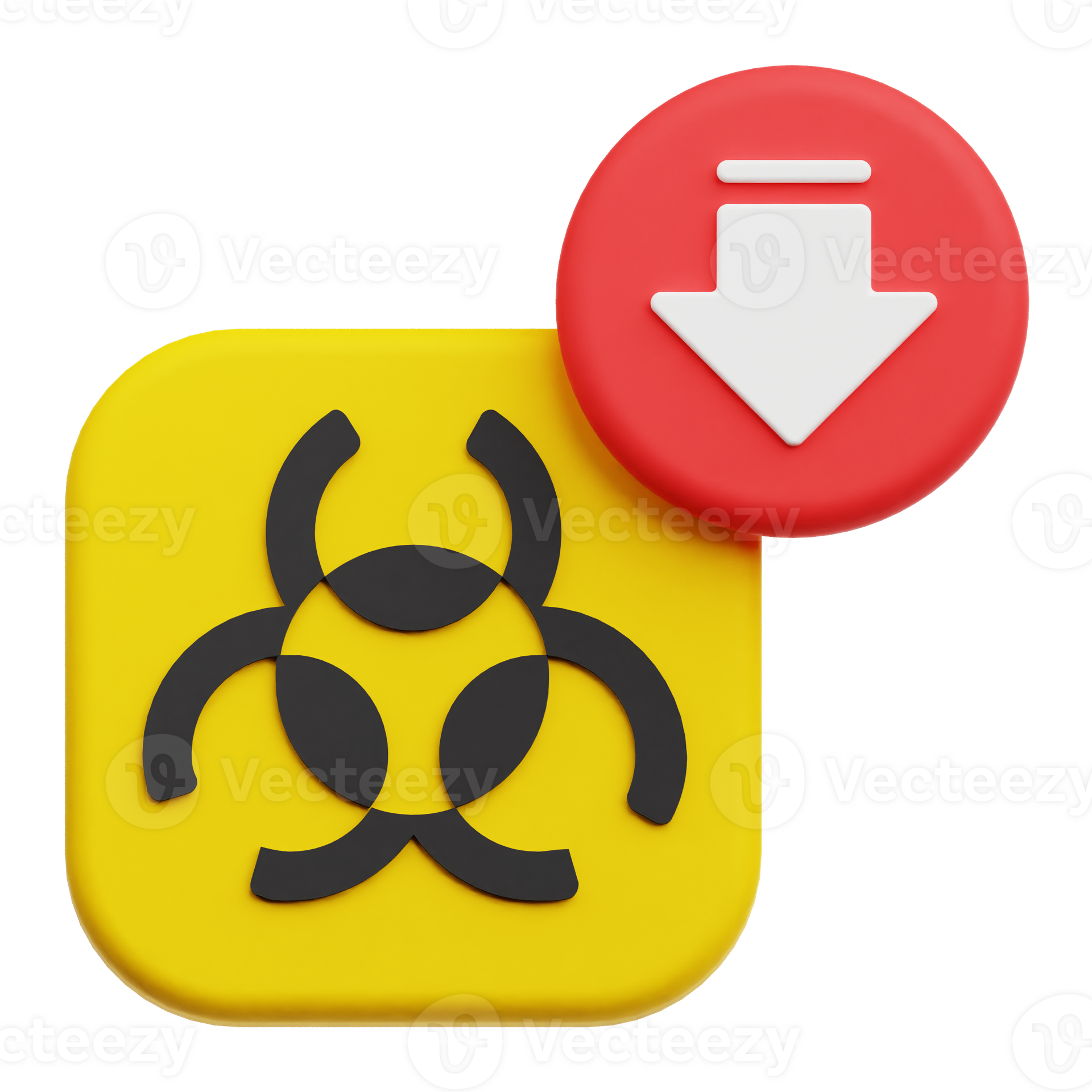 Decrease Biological Hazard 3D Icon Isolated On Transparent Background ...